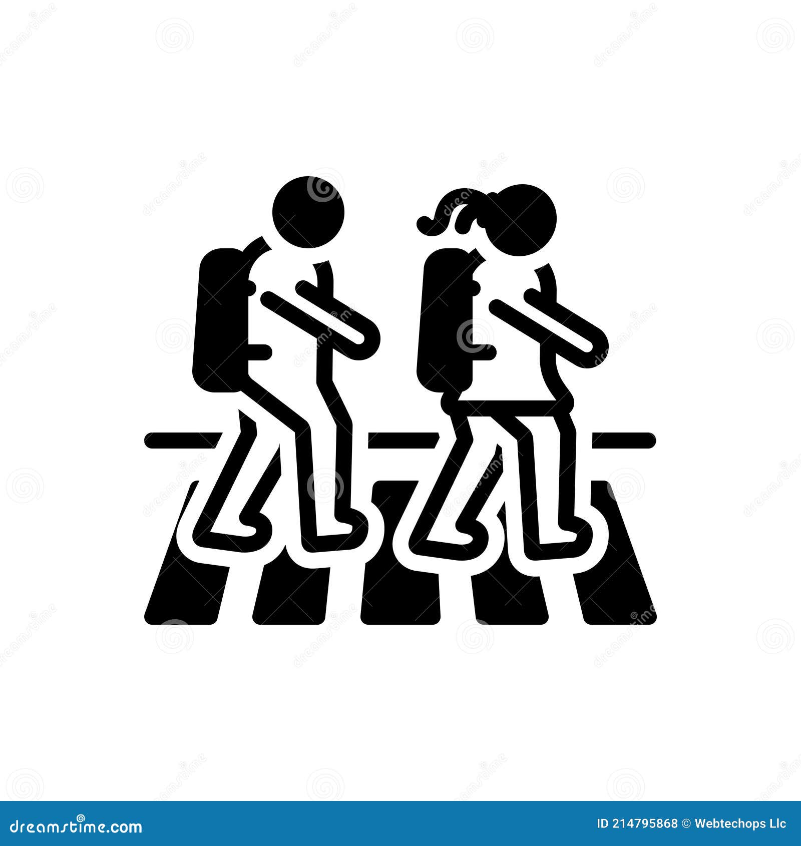 Black Solid Icon for Zebra Crossing, Child Cross and Student Stock ...