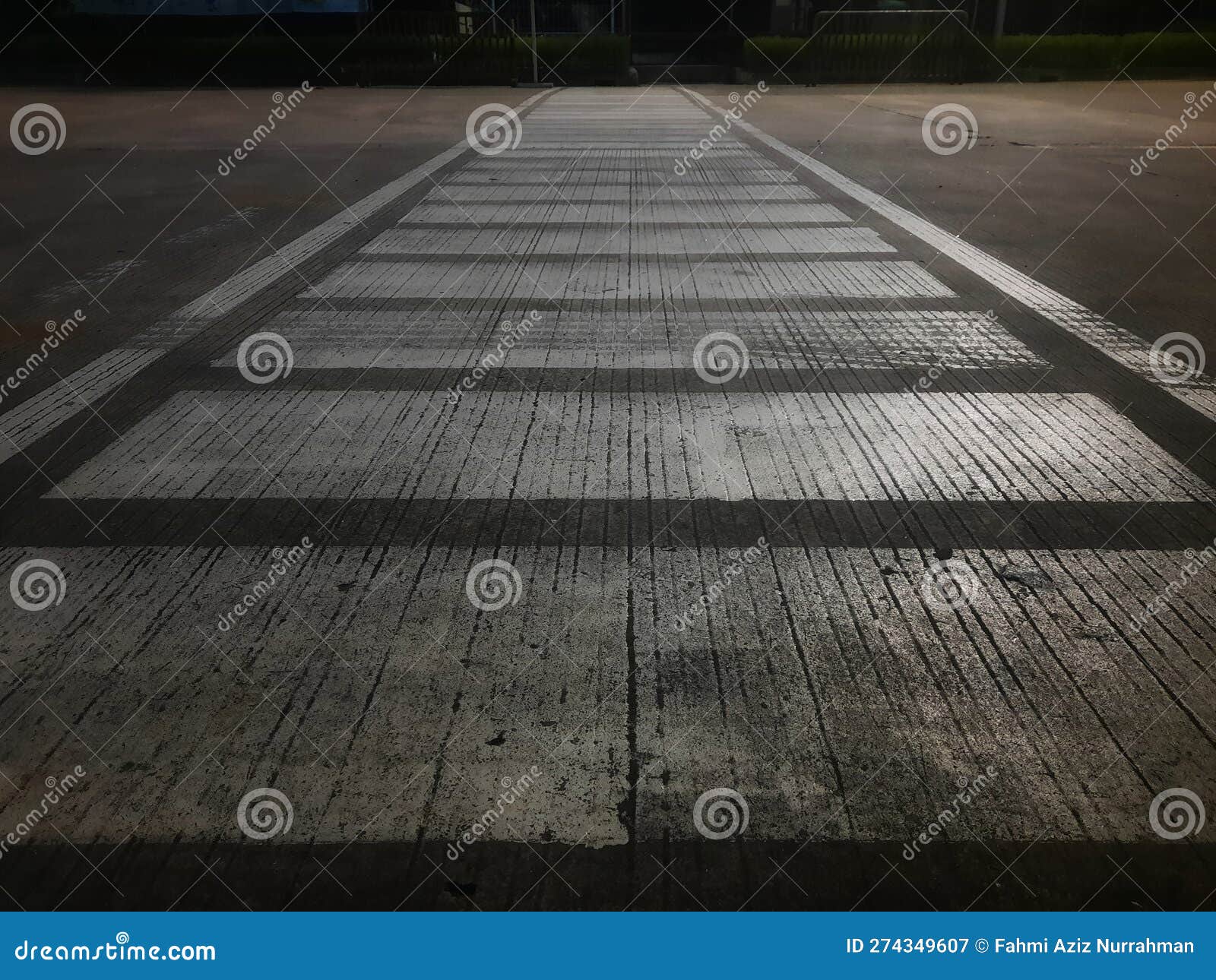 Zebra Crossing at Night, Free from Traffic Activity Stock Image - Image ...