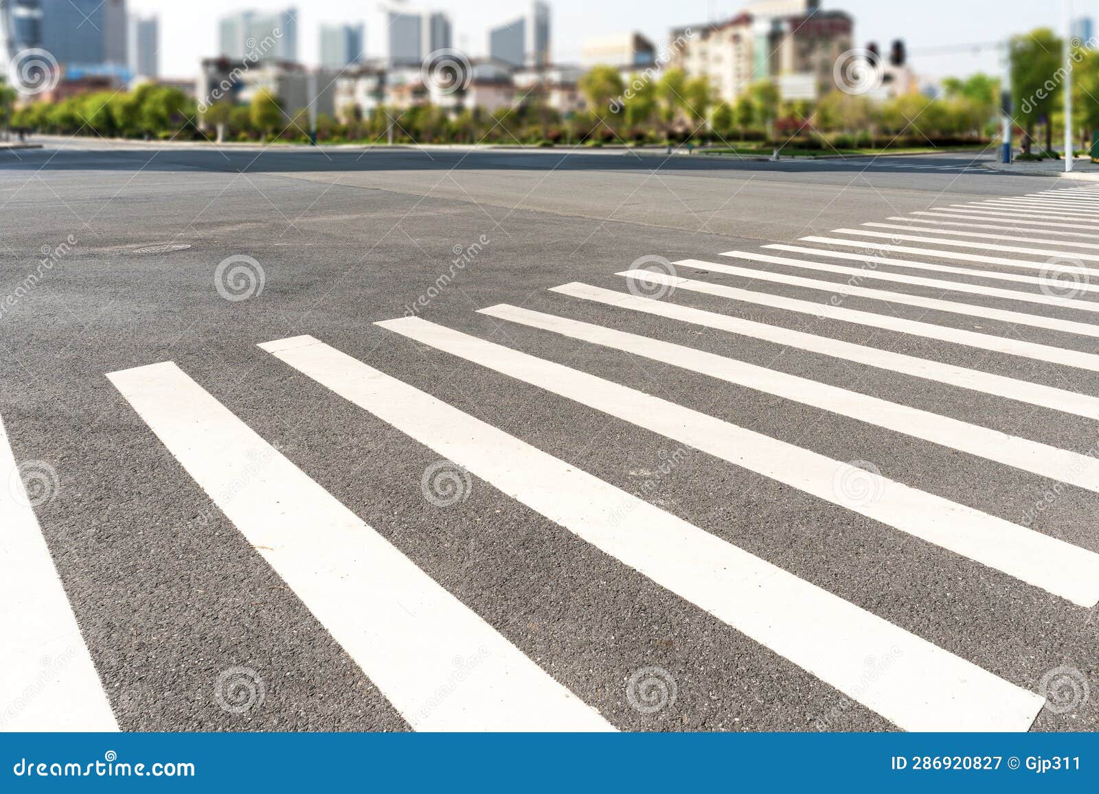 Zebra Crossing on Outdoor Road Stock Image - Image of city, pedestrian ...