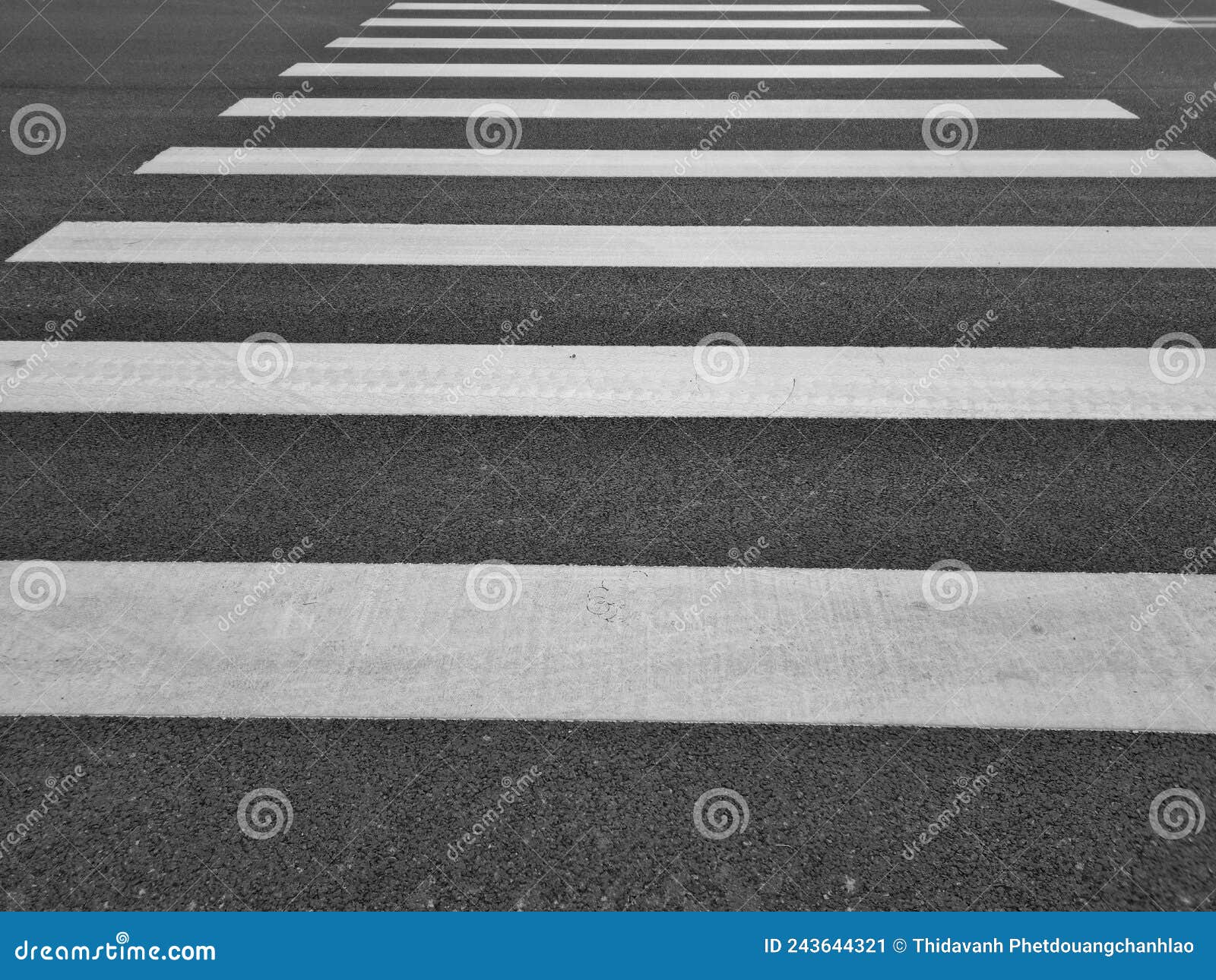 Zebra Crossing Road with Black and White in the City Stock Image ...