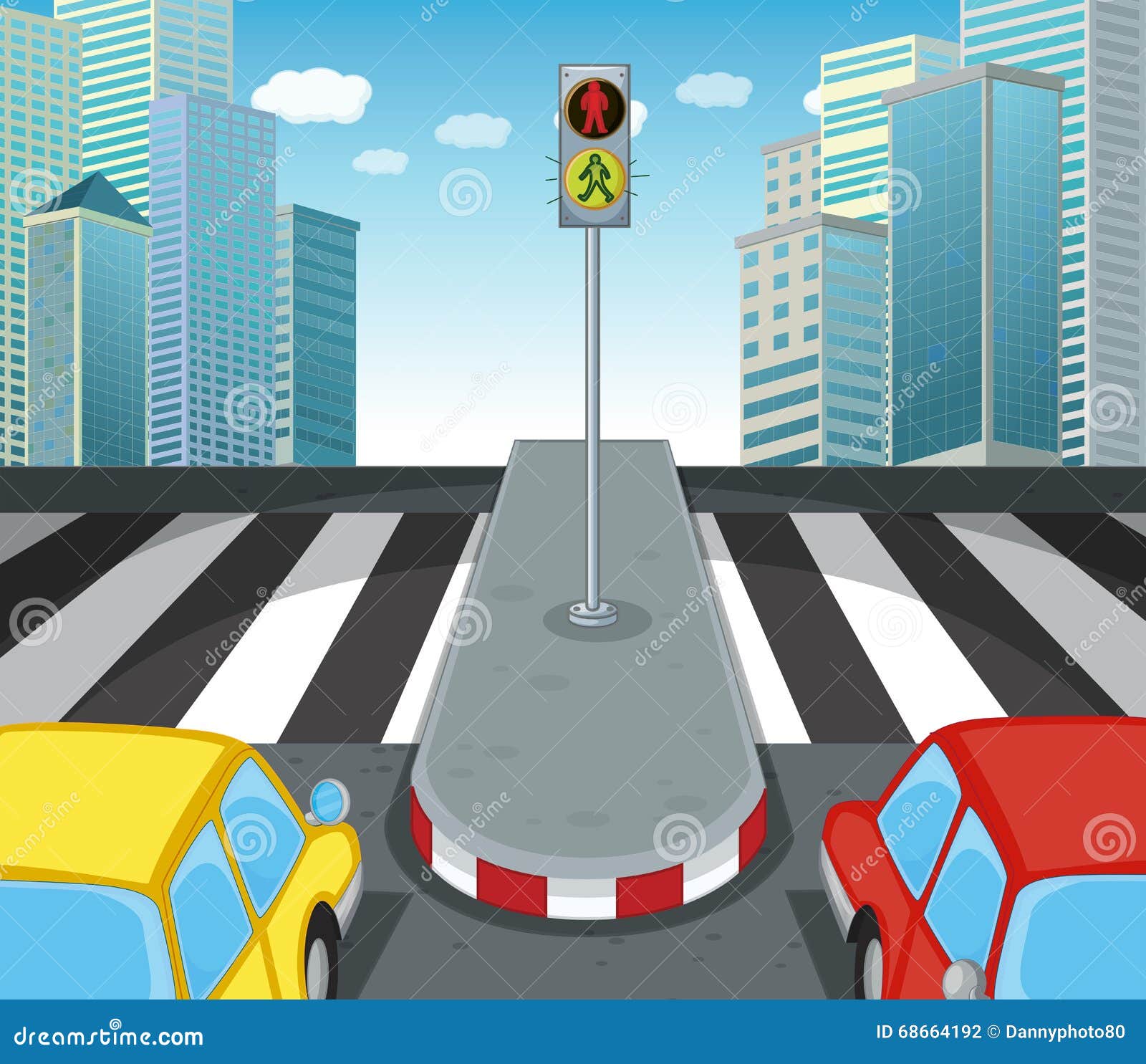 Zebra crossing on the road stock vector. Illustration of background ...
