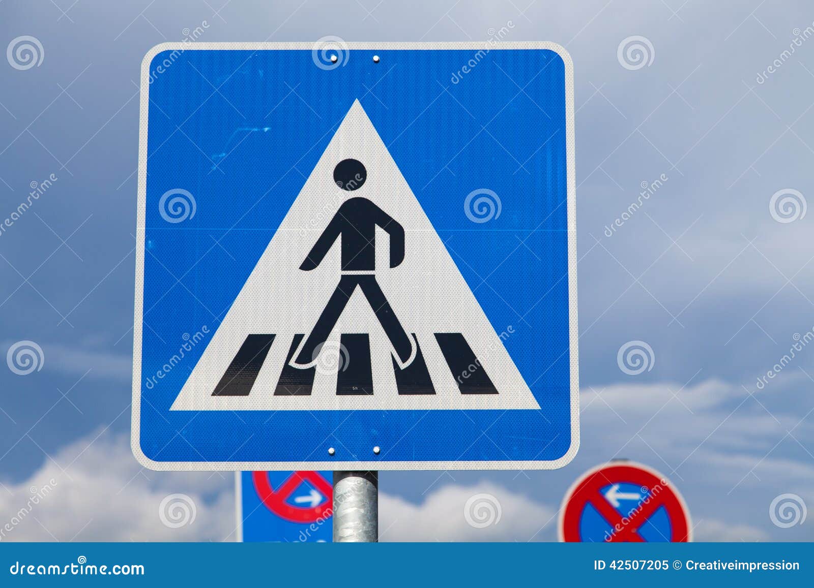 Zebra crossing sign stock image. Image of crossing, crossroads - 42507205