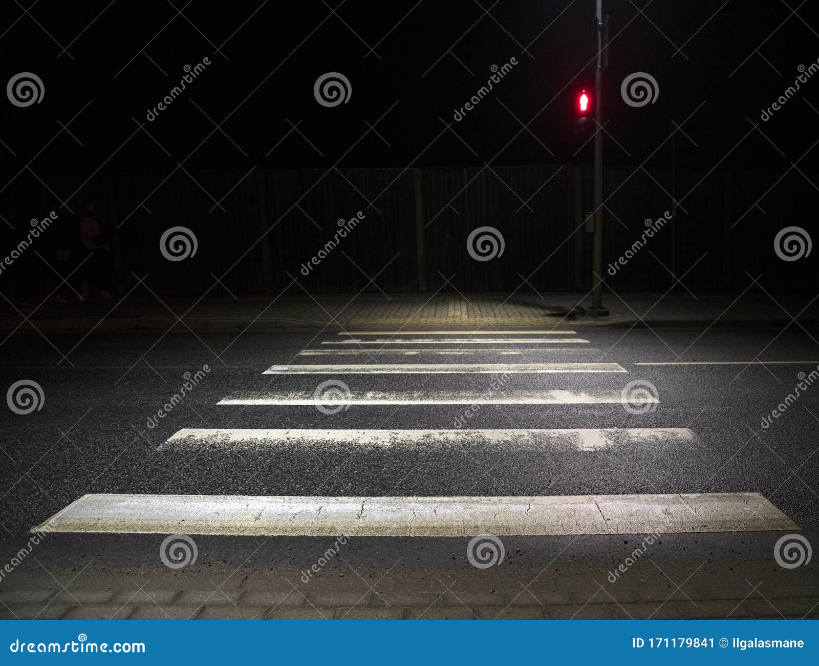 Zebra Crosswalk at Night ,red Light Stock Image - Image of transport ...