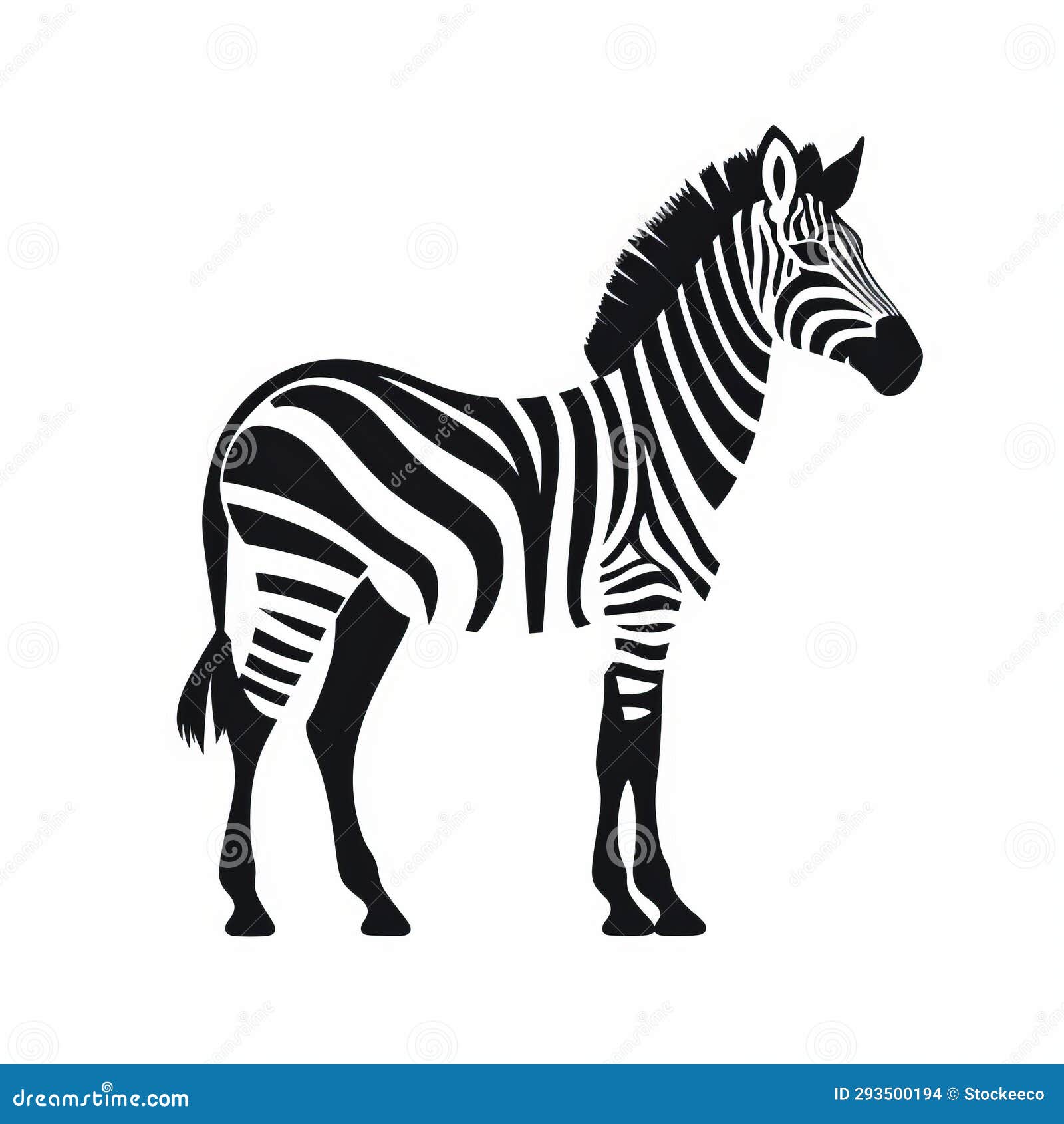 Minimalist Black and White Zebra Silhouette Illustration Stock Photo ...