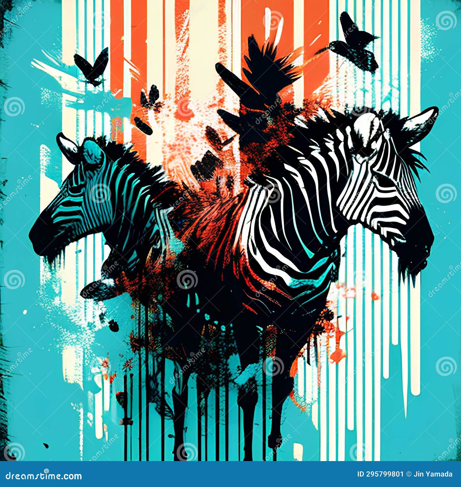 Zebra Design on Grunge Background. Grunge Illustration Stock ...