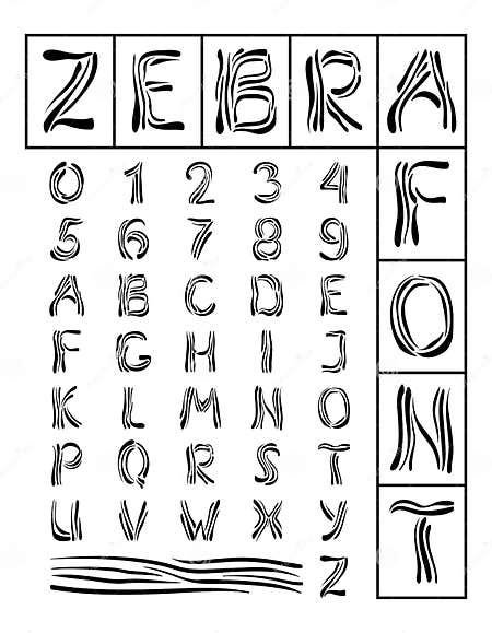 Zebra Font stock vector. Illustration of letter, background - 23272083