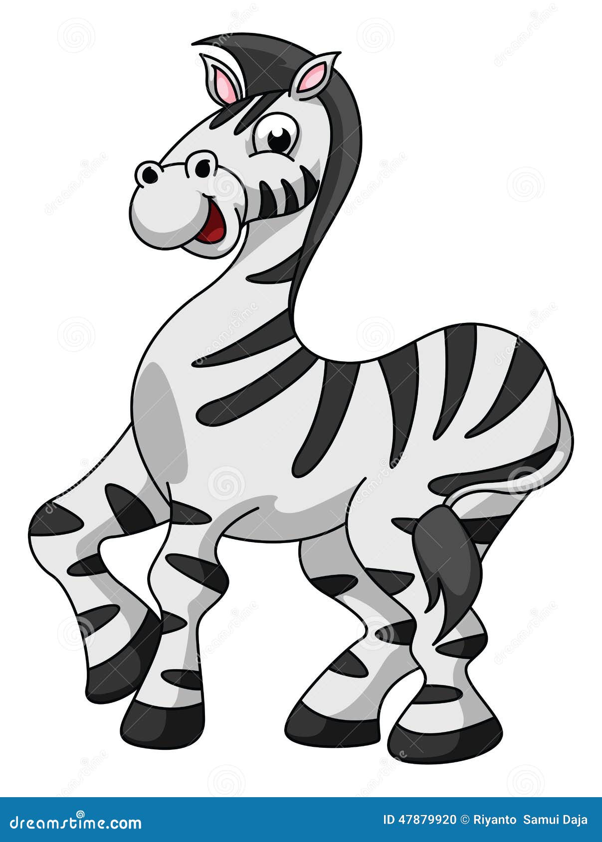 Zebra Funny Cartoon stock vector. Illustration of pattern - 47879920