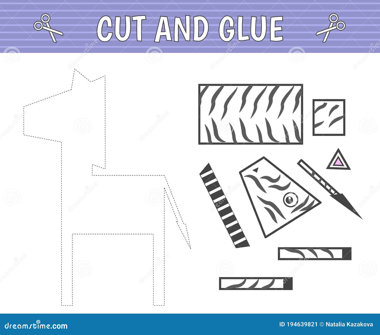 A Zebra of Geometric Shapes Stock Vector - Illustration of logic, glue ...