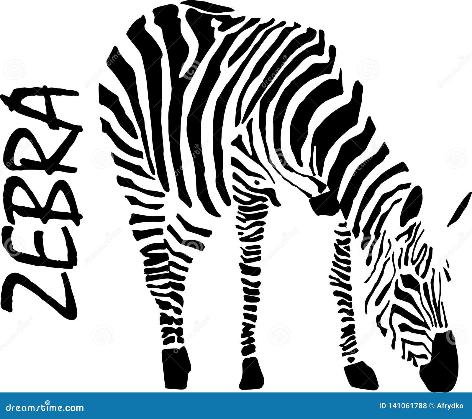 Zebra, Hand-drawing, Vector Stock Vector - Illustration of legs, mammal ...