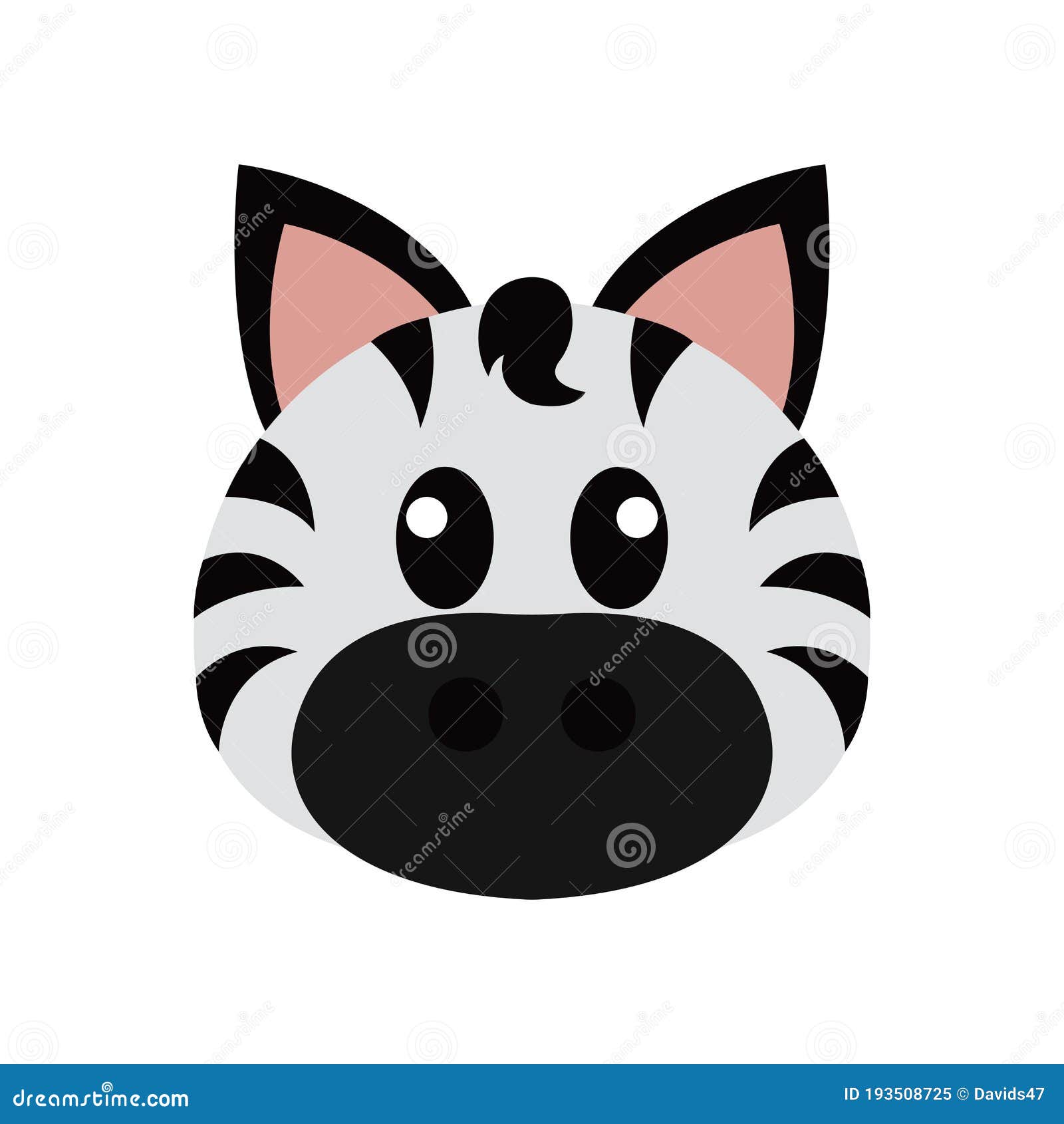 Zebra head cartoon stock vector. Illustration of safari - 193508725