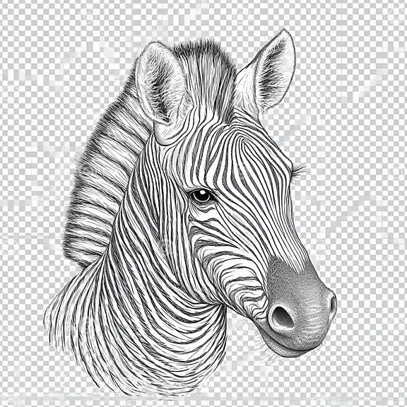 Zebra Head Drawing stock photo. Image of wildlife, animal - 361146498