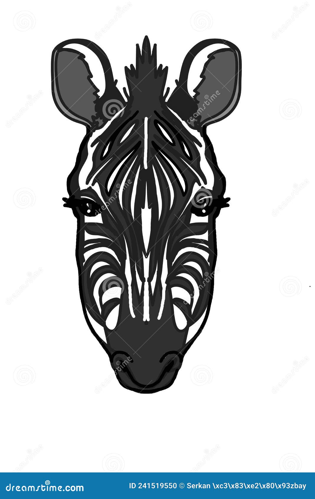 Zebra Head,drawing ,illustration. White Background. Stock Illustration ...