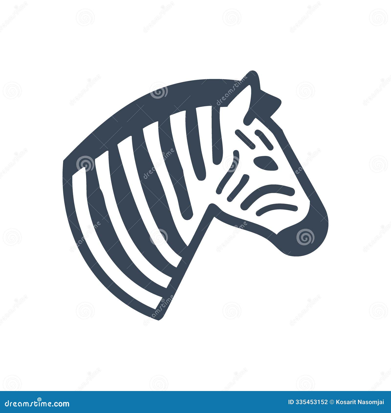 Zebra Head Icon. Simple Black and White Zebra Head Icon Stock Vector ...