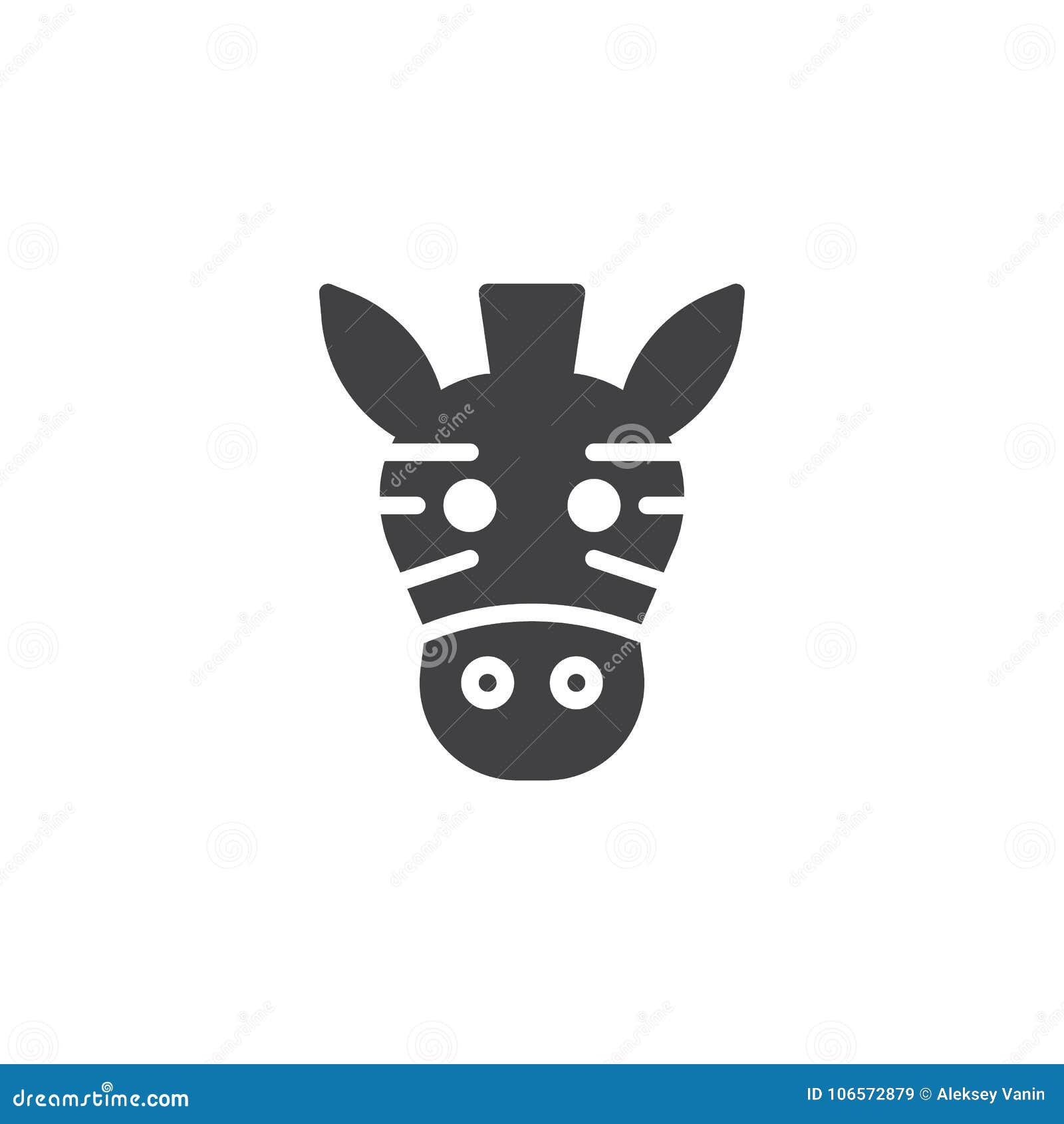Zebra head icon vector stock vector. Illustration of logo - 106572879
