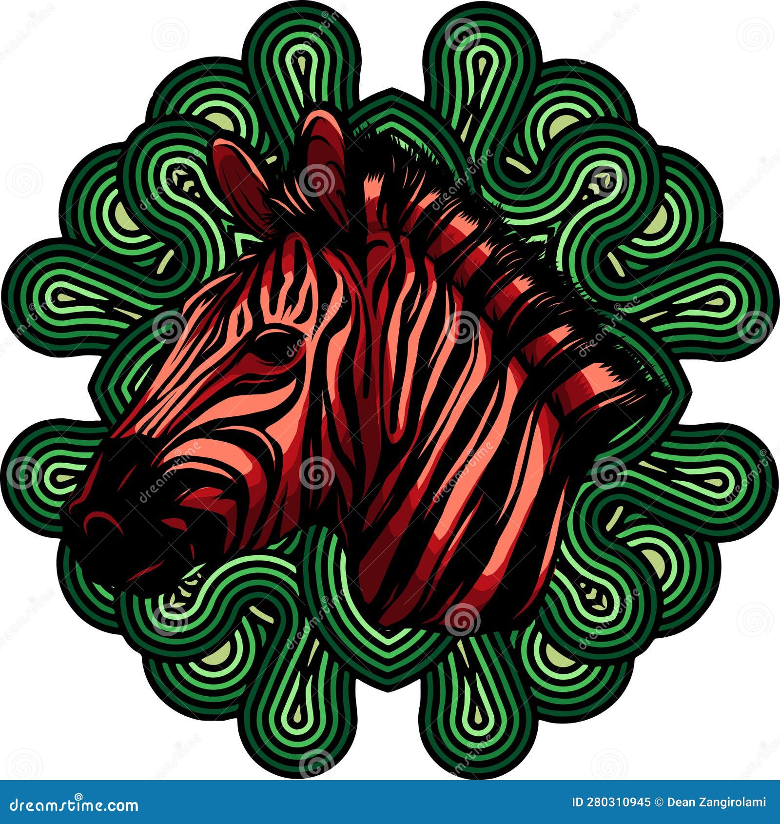 Hand Draw Zebra Head Vector Illustration Design Stock Vector ...