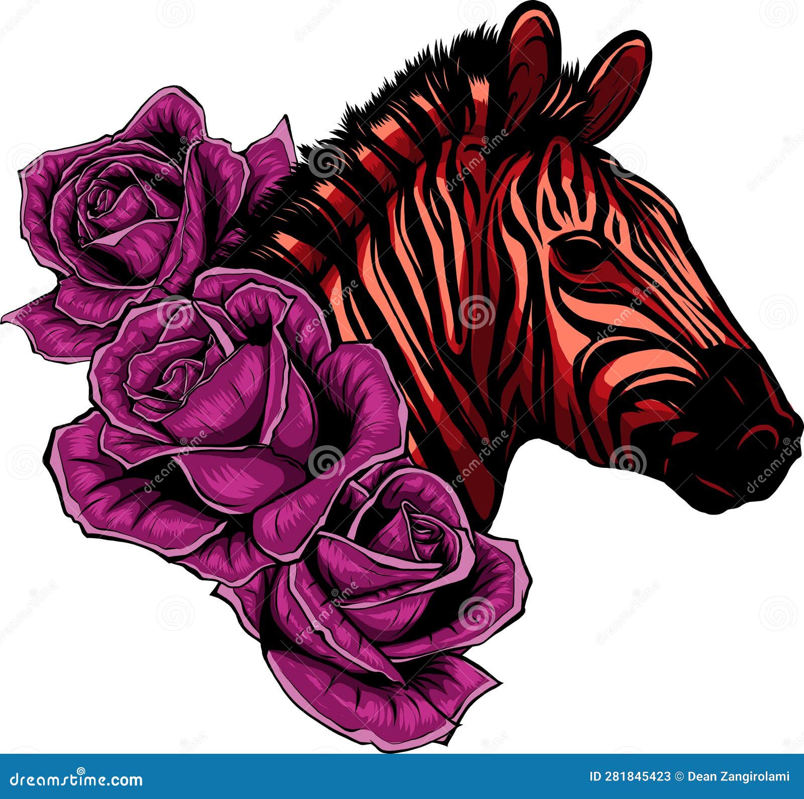 Hand Draw Zebra Head Vector Illustration Design Stock Vector ...