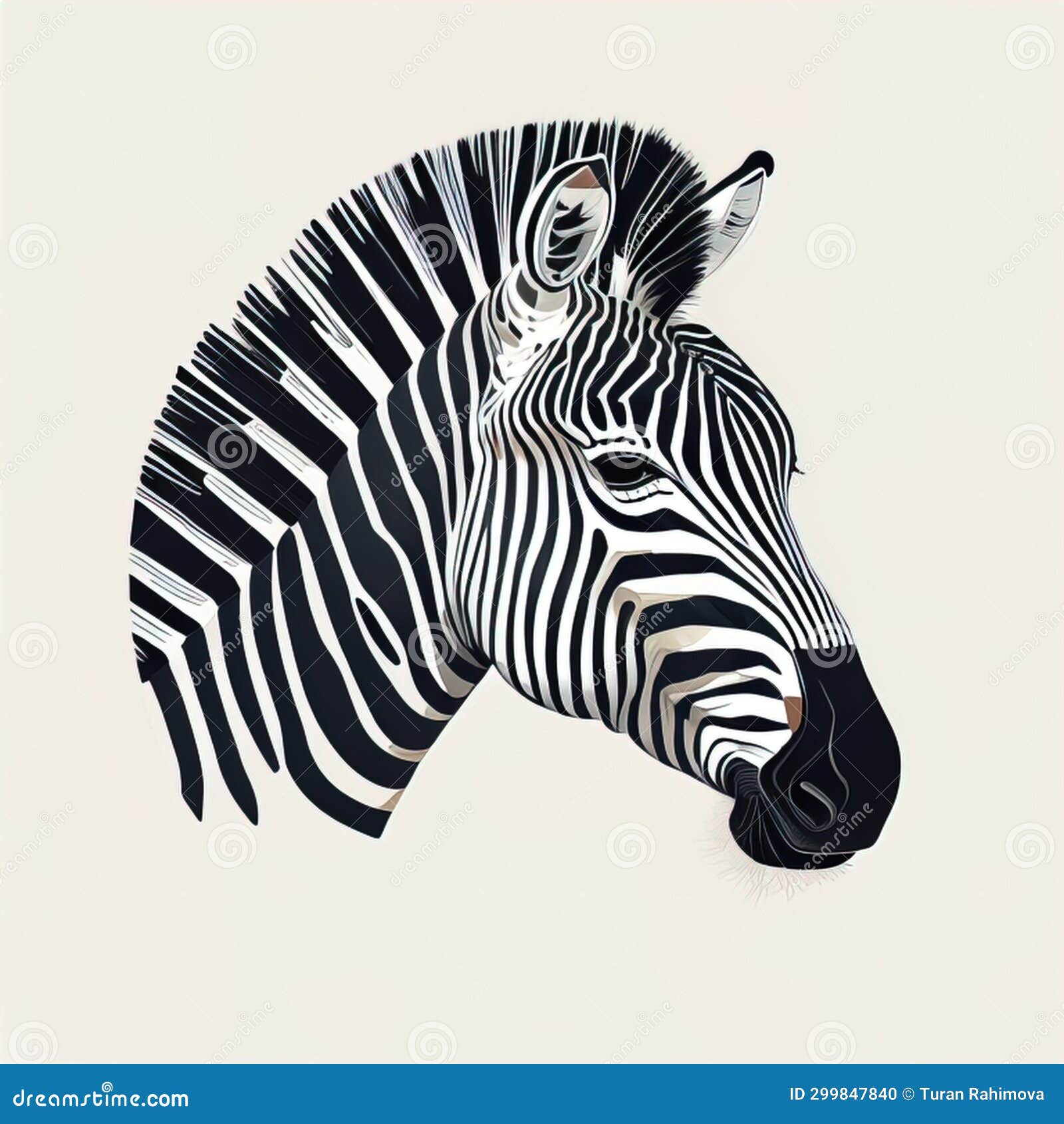 Zebra Head. Vector Illustration. Zebra Head on White Background Stock ...