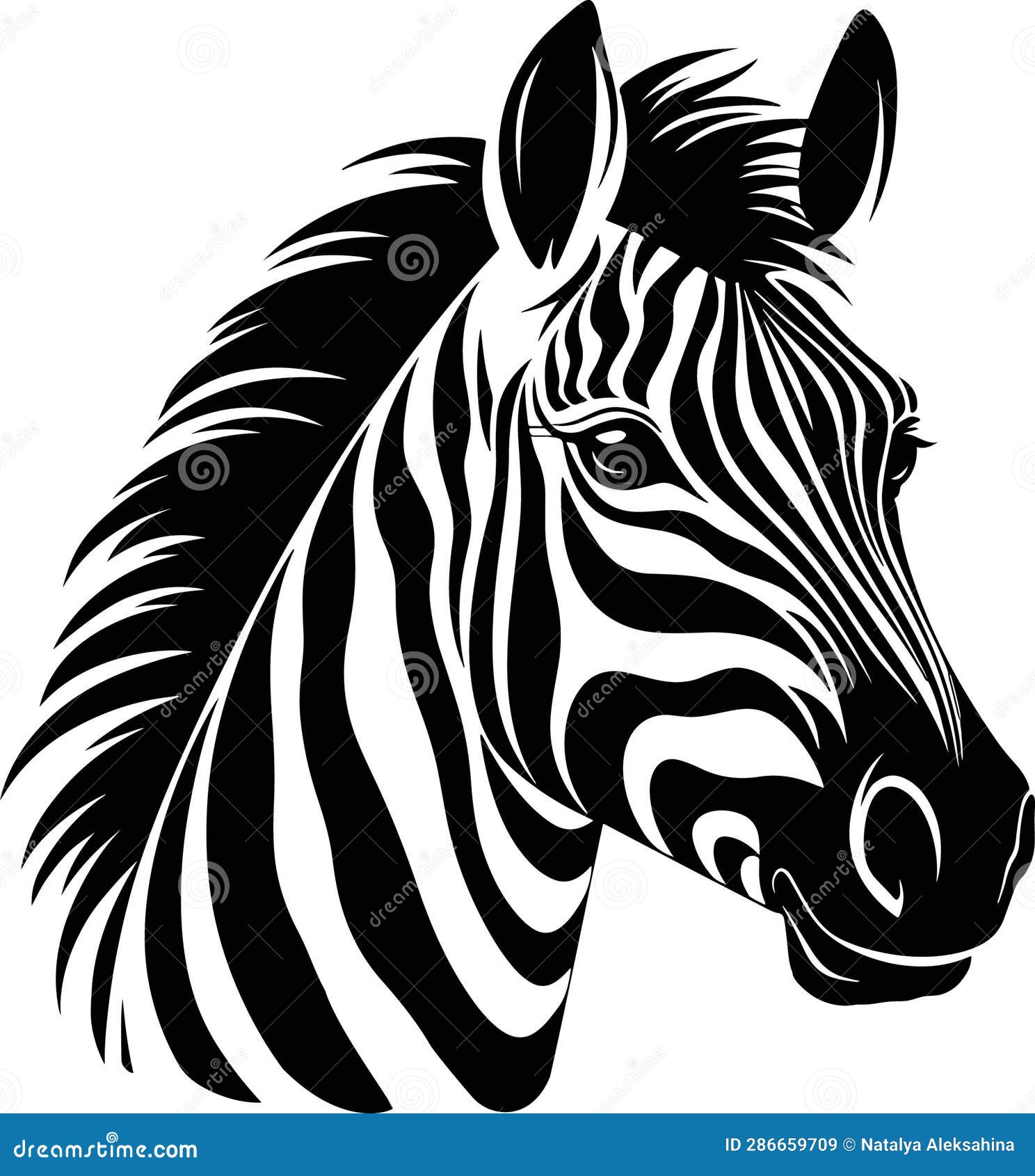 Zebra head vector stock vector. Illustration of abstract - 286659709