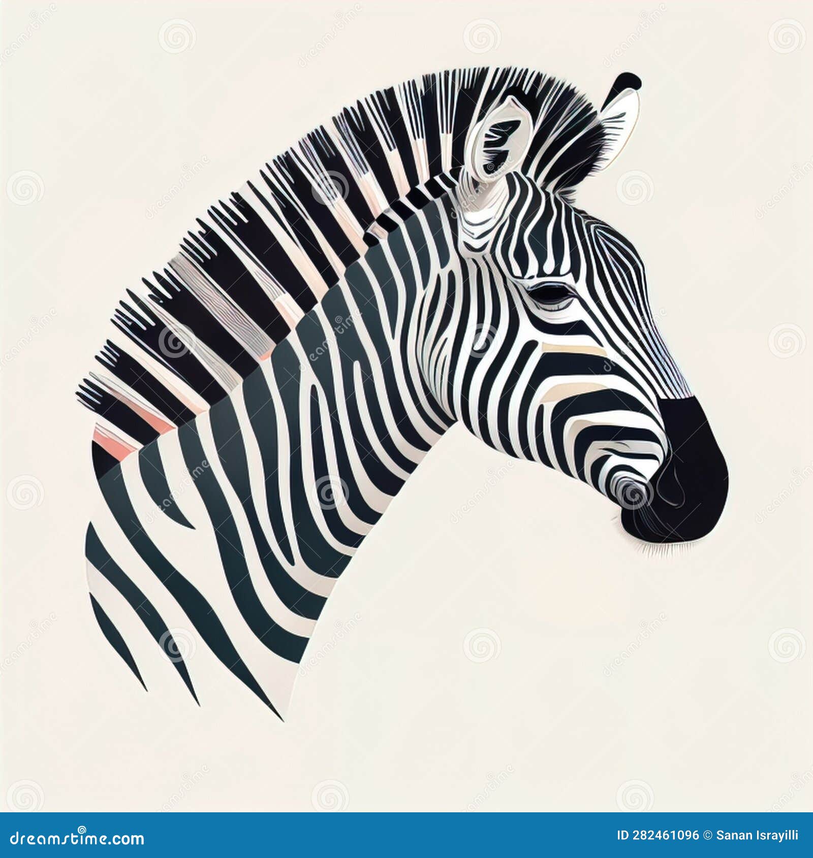 Zebra Head. Zebra Head with Stripes. Vector Illustration Stock ...