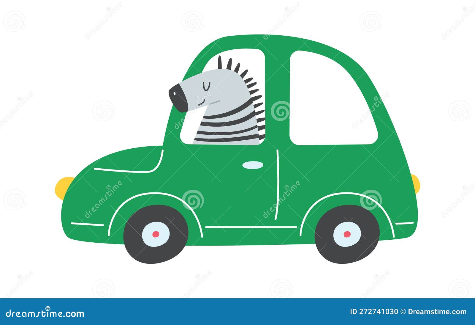 Zebra inside car stock vector. Illustration of driving - 272741030