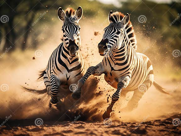 Zebra Kick in the Made with Generative AI Illustration Stock ...