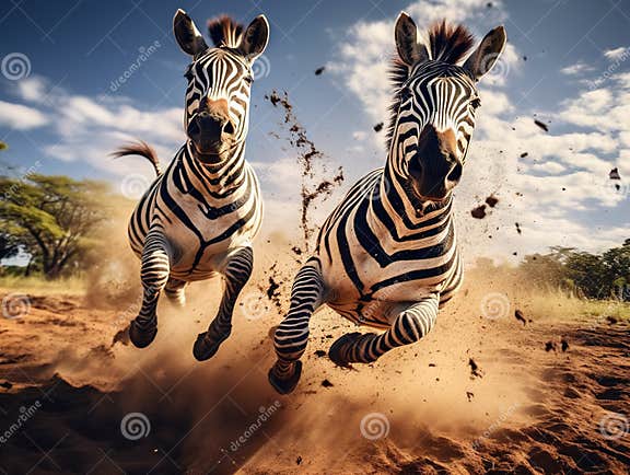 Zebra Kick in the Made with Generative AI Illustration Stock ...