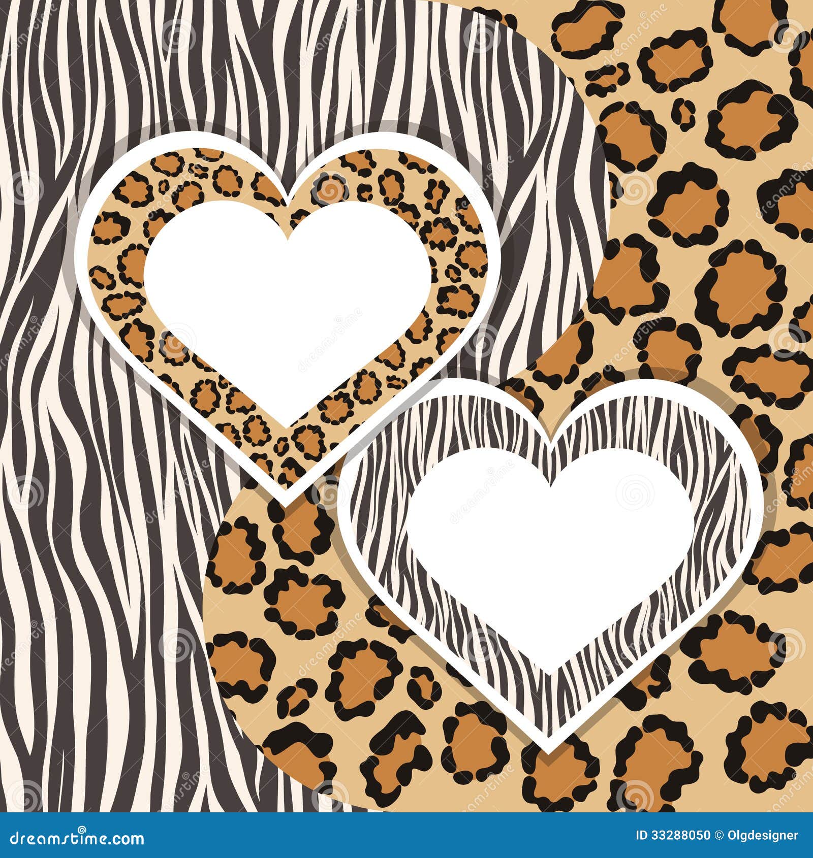 Zebra and Leopard. Contrasts Animal Patterns. Stock Vector ...