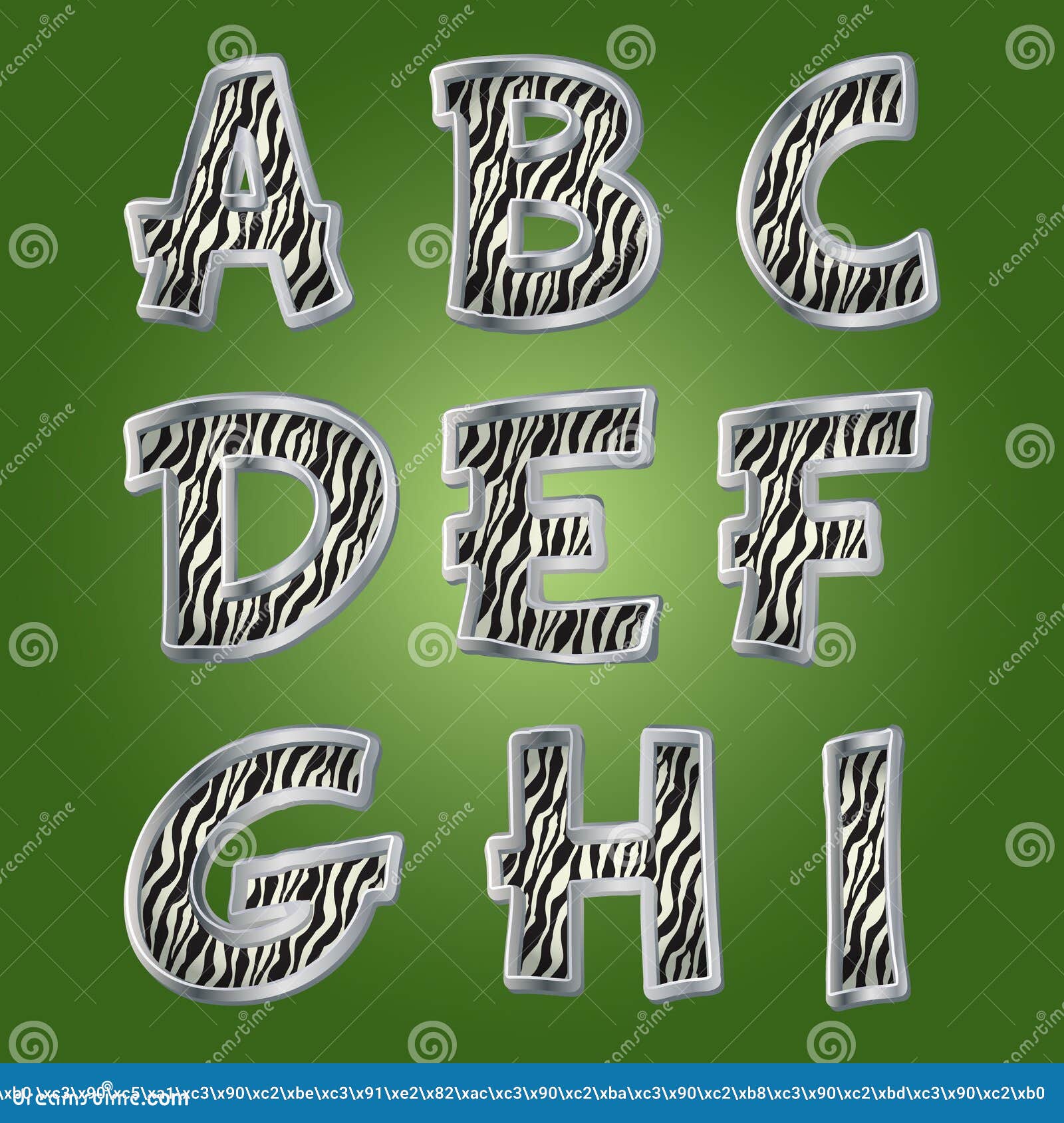 Zebra letters. Vector. stock vector. Illustration of graphic - 42292460