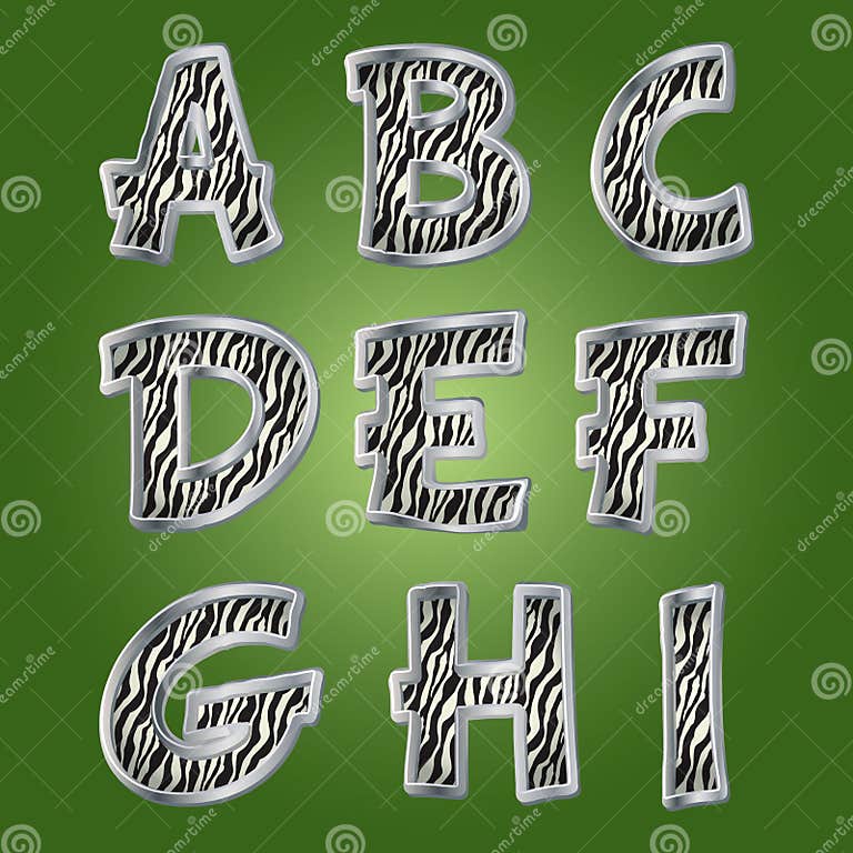 Zebra letters. Vector. stock vector. Illustration of graphic - 42292460