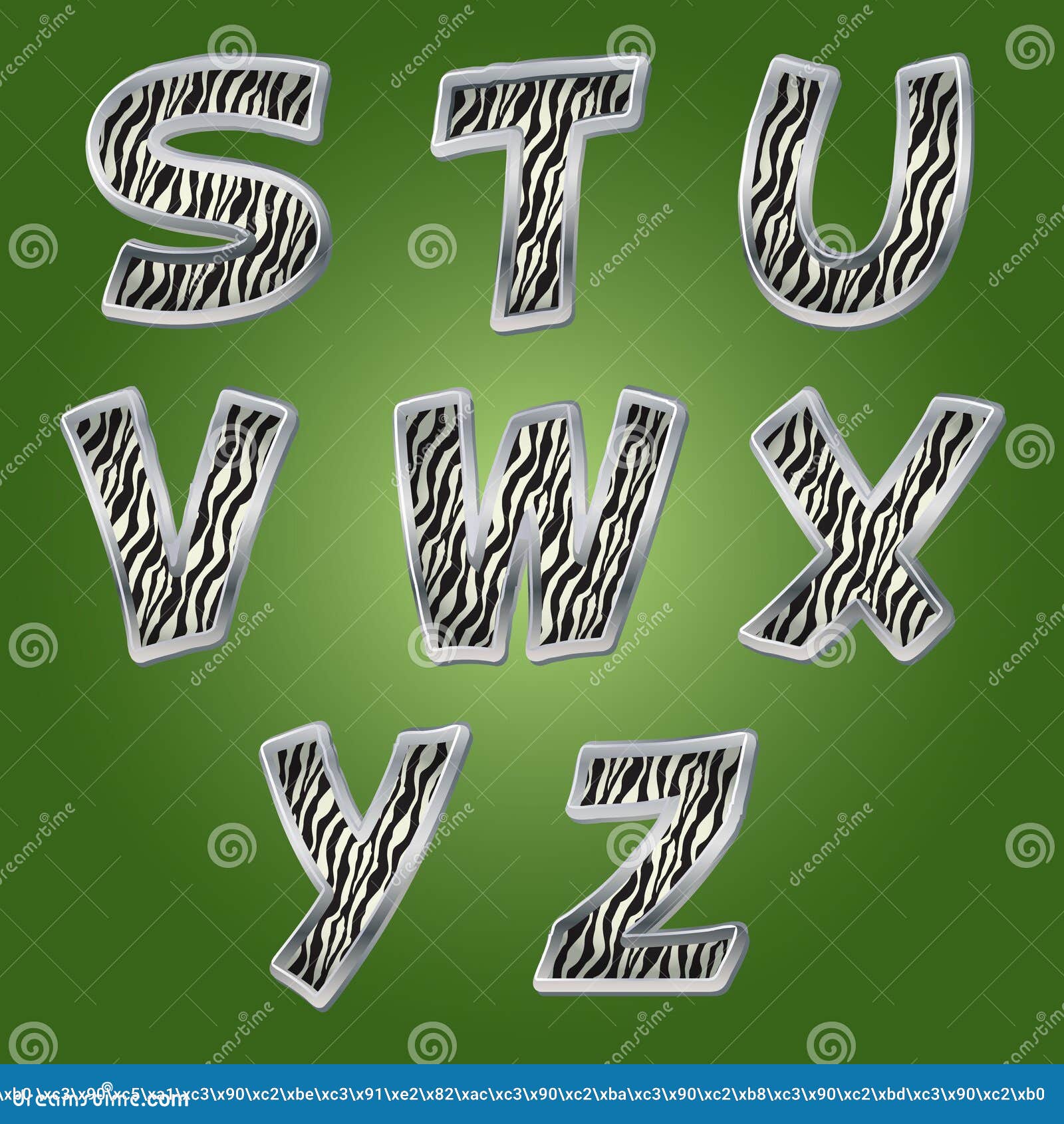 Zebra letters. Vector. stock vector. Illustration of calligraphy - 42292466