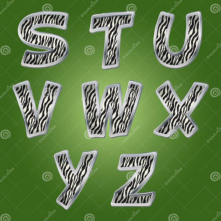 Zebra letters. Vector. stock vector. Illustration of calligraphy - 42292466