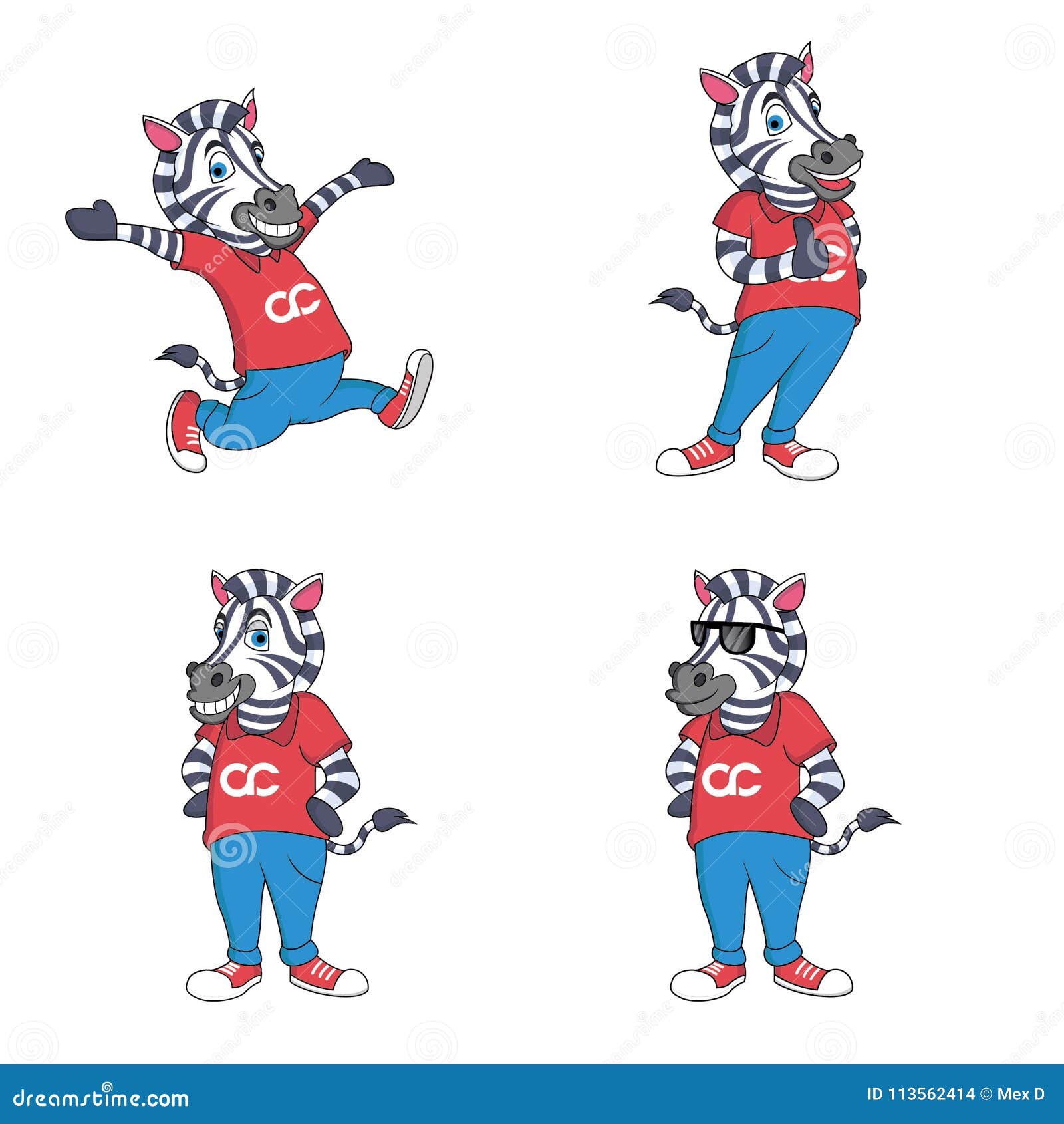 Zebra Characters for Logo and Mascot Design Stock Vector - Illustration ...