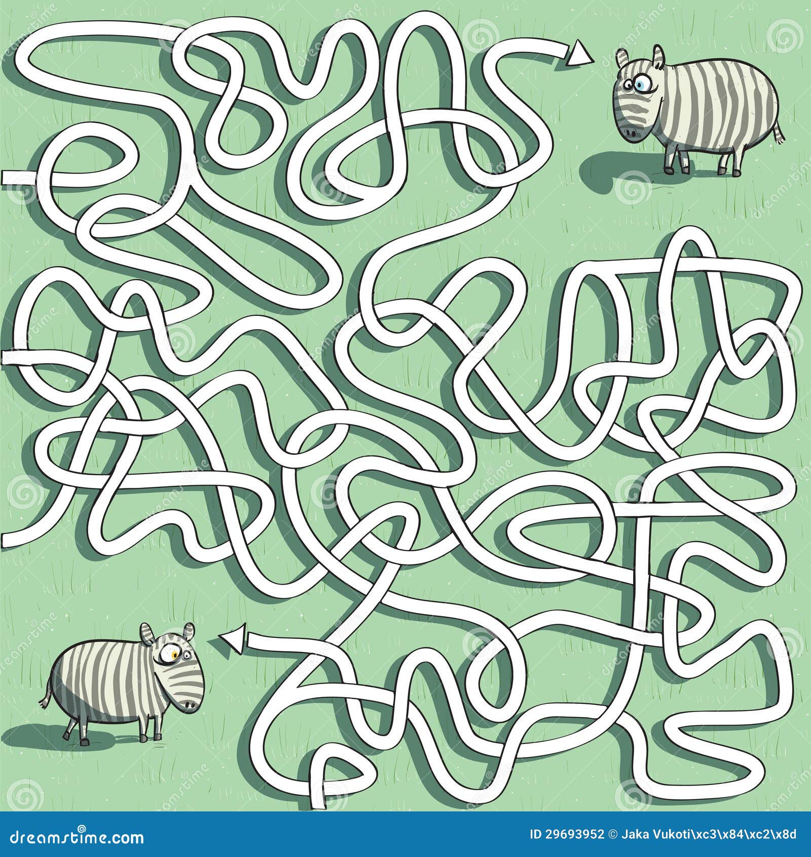 Zebra Maze Game stock vector. Illustration of relaxation - 29693952