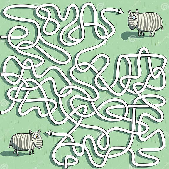 Zebra Maze Game stock vector. Illustration of relaxation - 29693952
