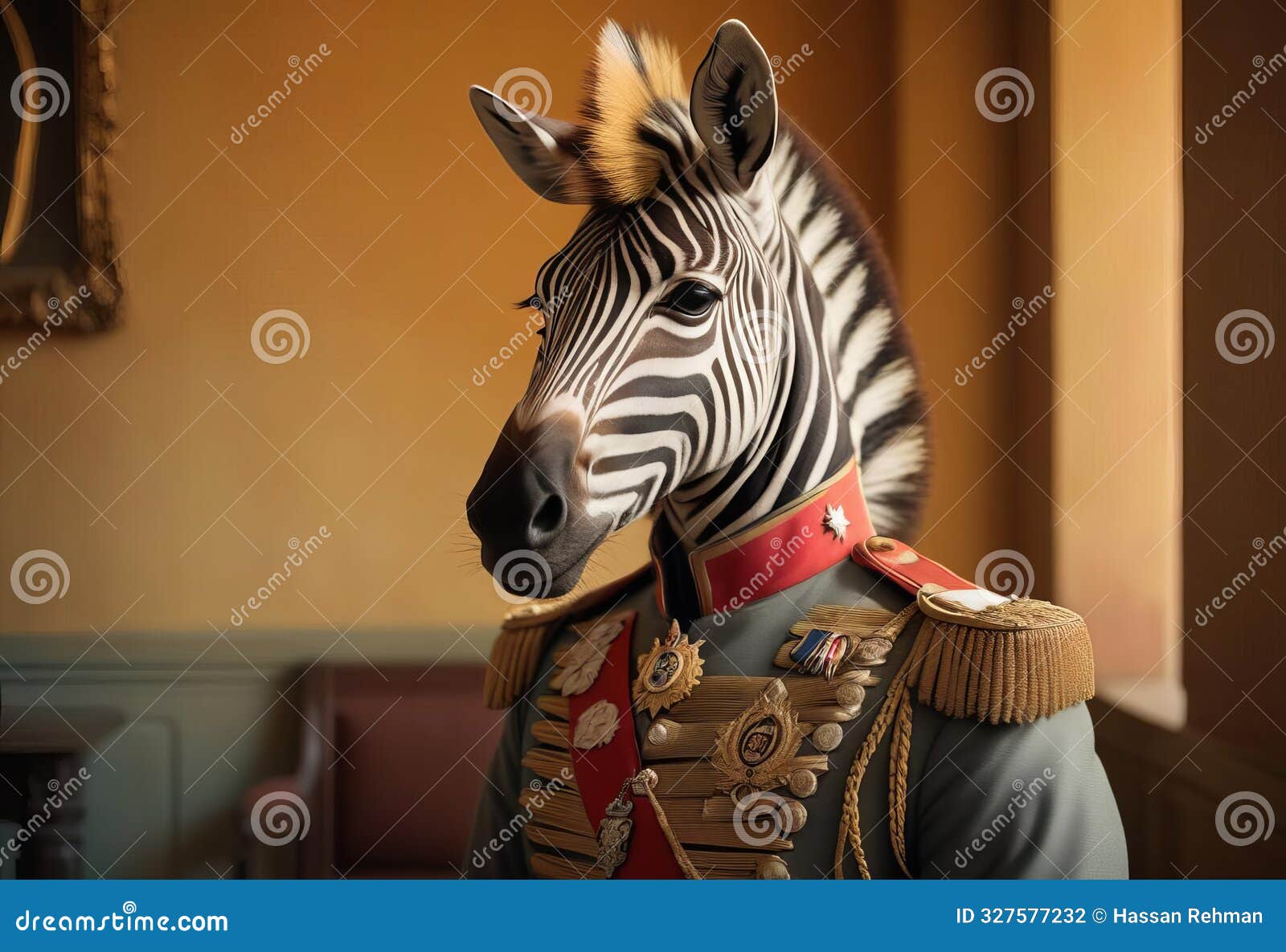 A Zebra in Military Uniform Stock Illustration - Illustration of ideas ...