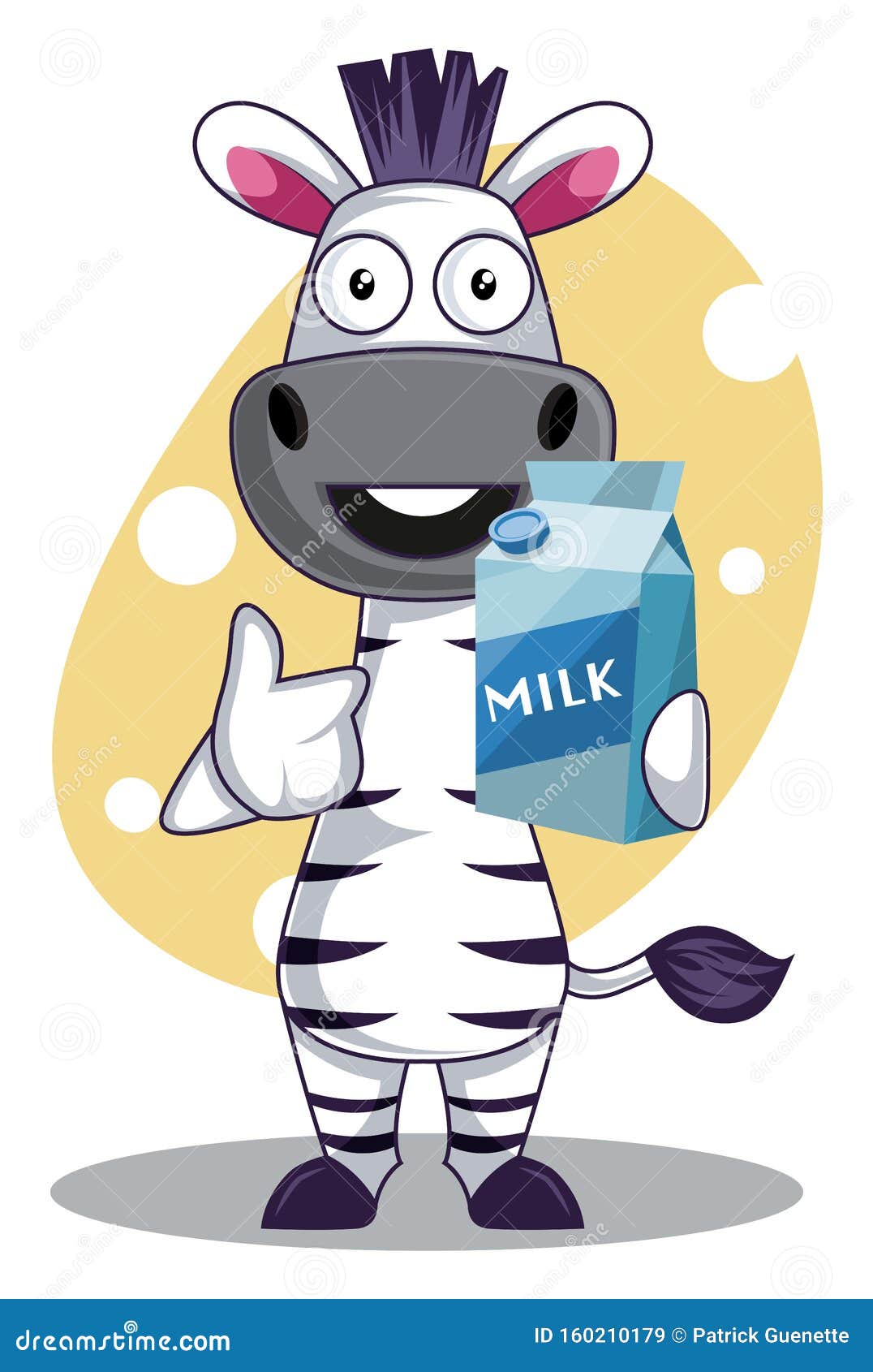 Zebra with Milk, Illustration, Vector Stock Vector - Illustration of ...