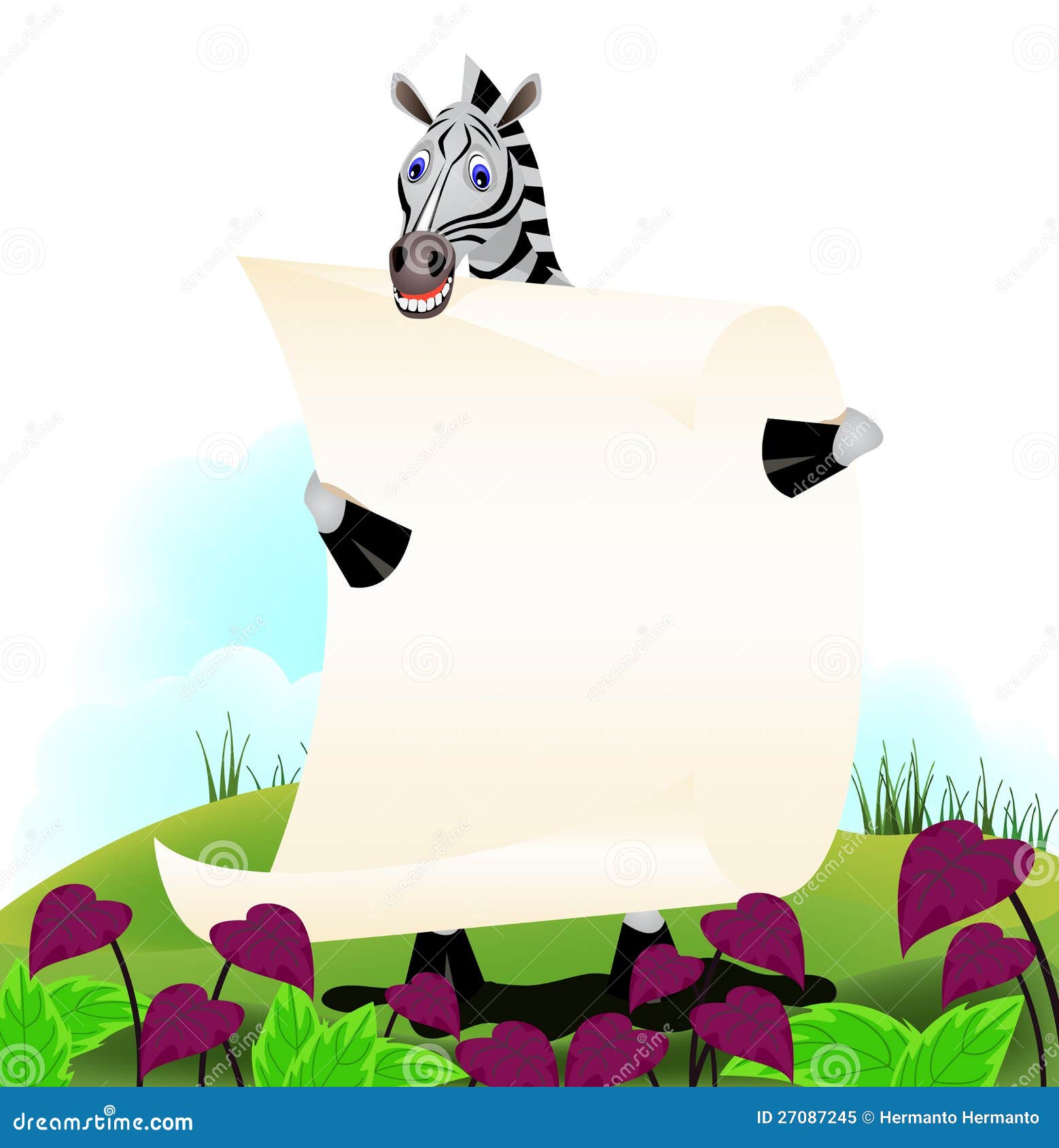 Zebra with paper stock vector. Illustration of african - 27087245