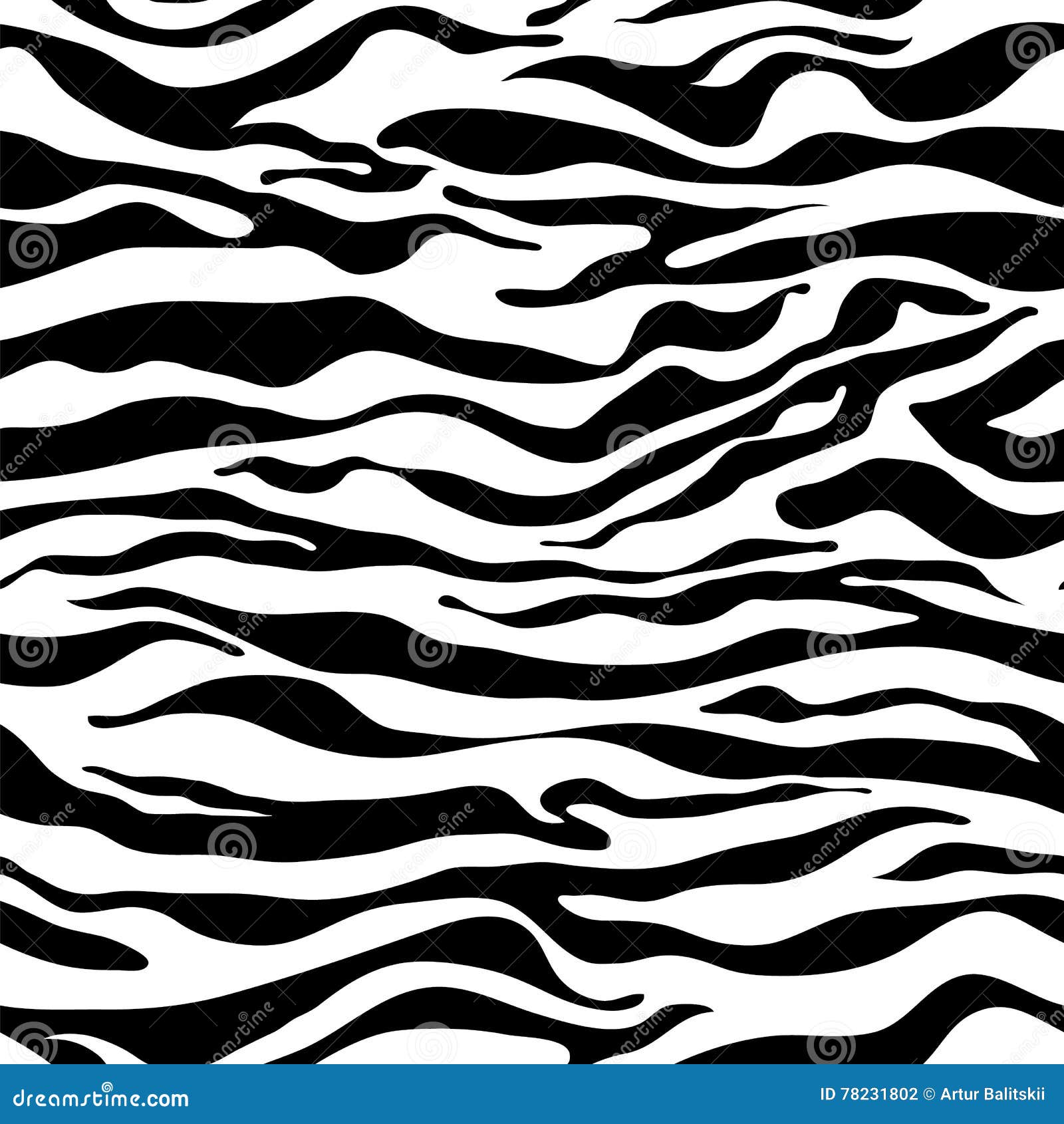 Zebra Pattern As a Background, Vector Illustration with Seamless ...