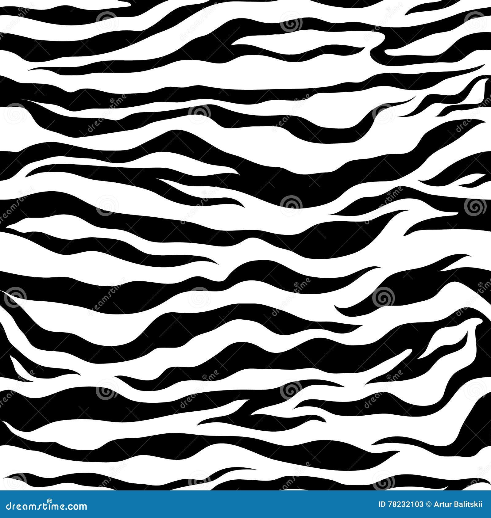 Zebra Pattern As a Background, Vector Illustration with Seamless ...