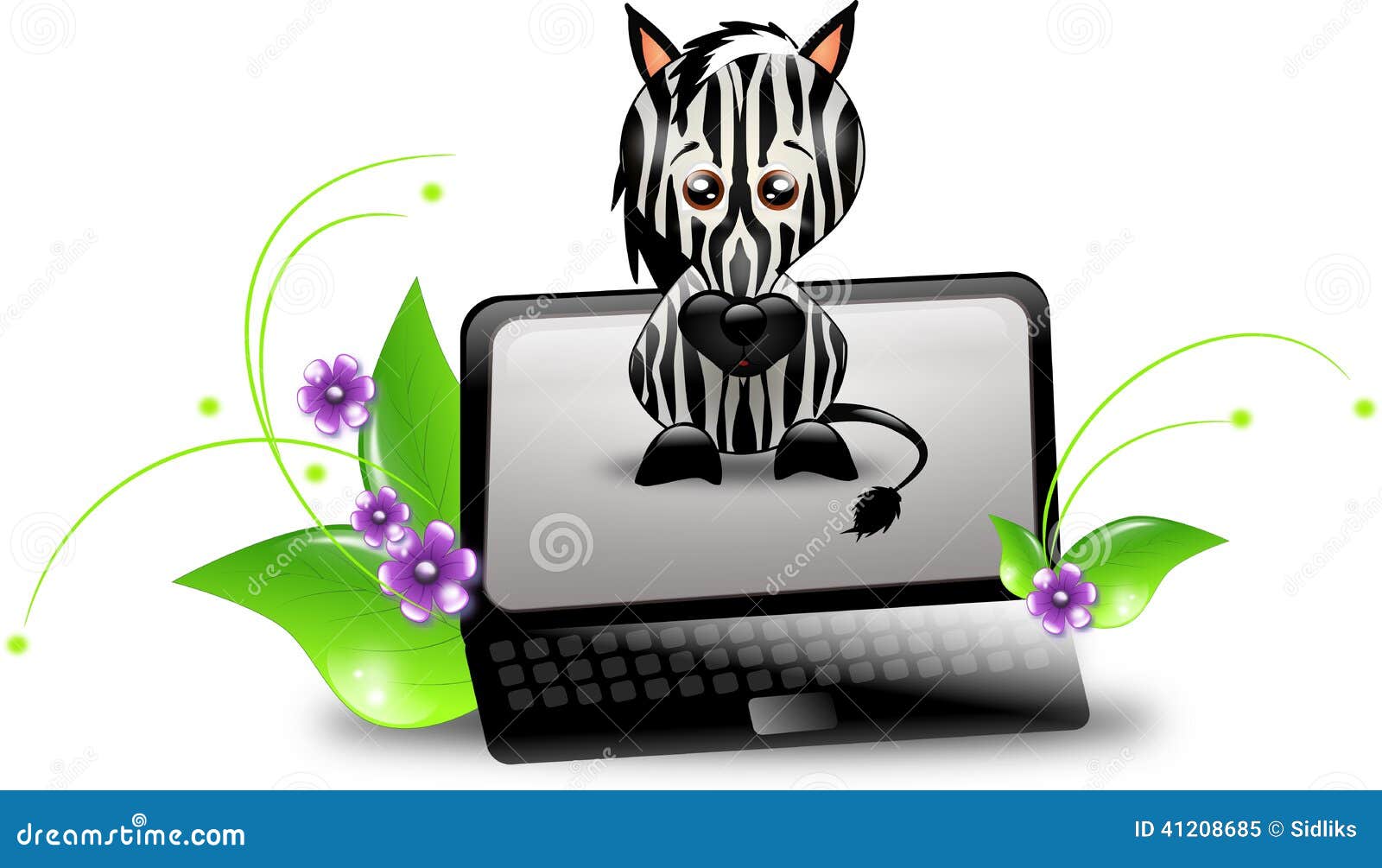 Zebra PC stock illustration. Illustration of clever, nature - 41208685