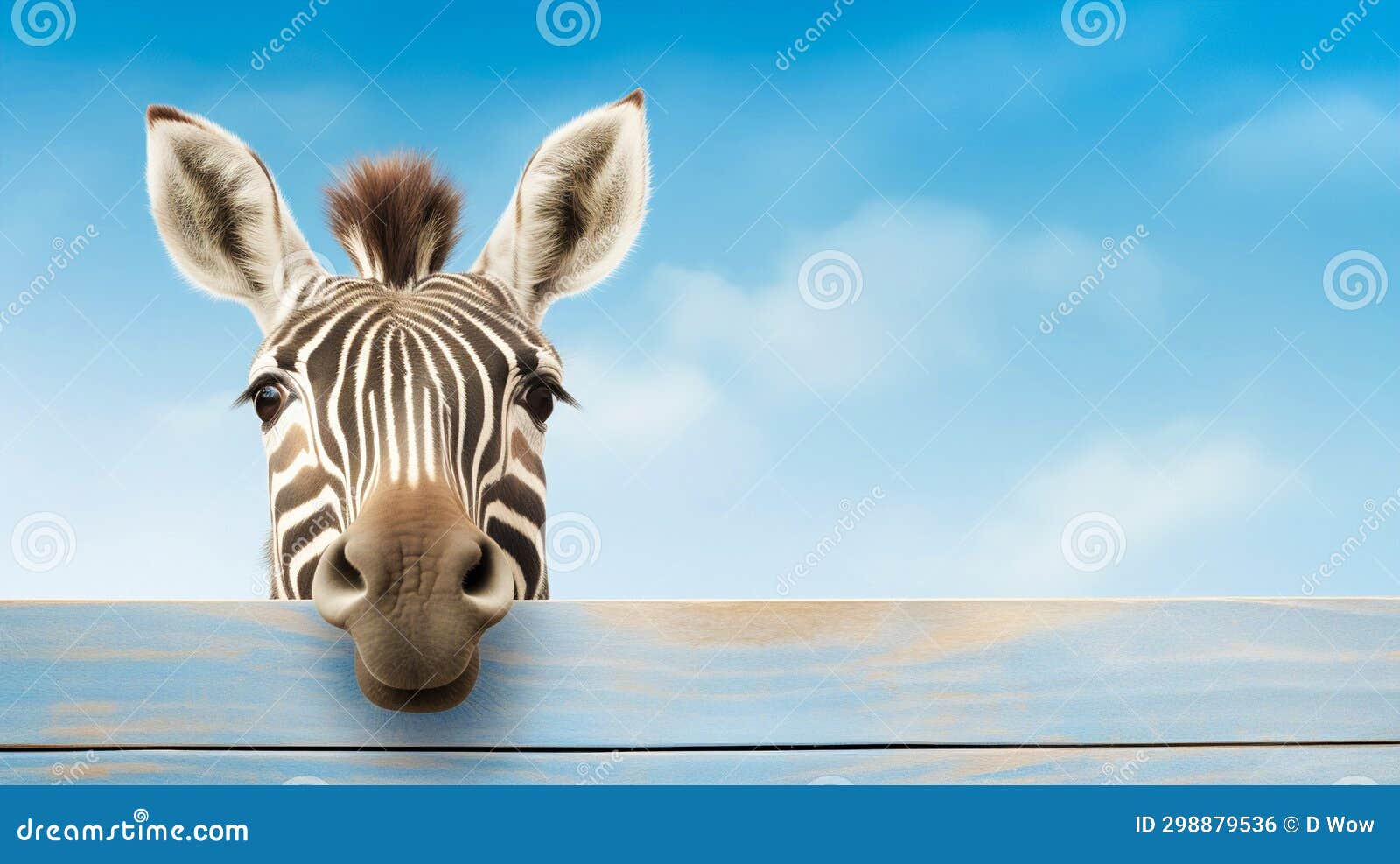 A Zebra Peeks Out from Behind a Wooden Fence. Stock Photo - Image of ...