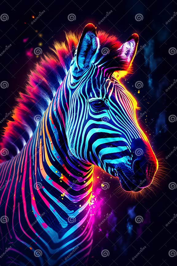 Zebra Portrait. Zebra Head with Abstract Background. Vector ...