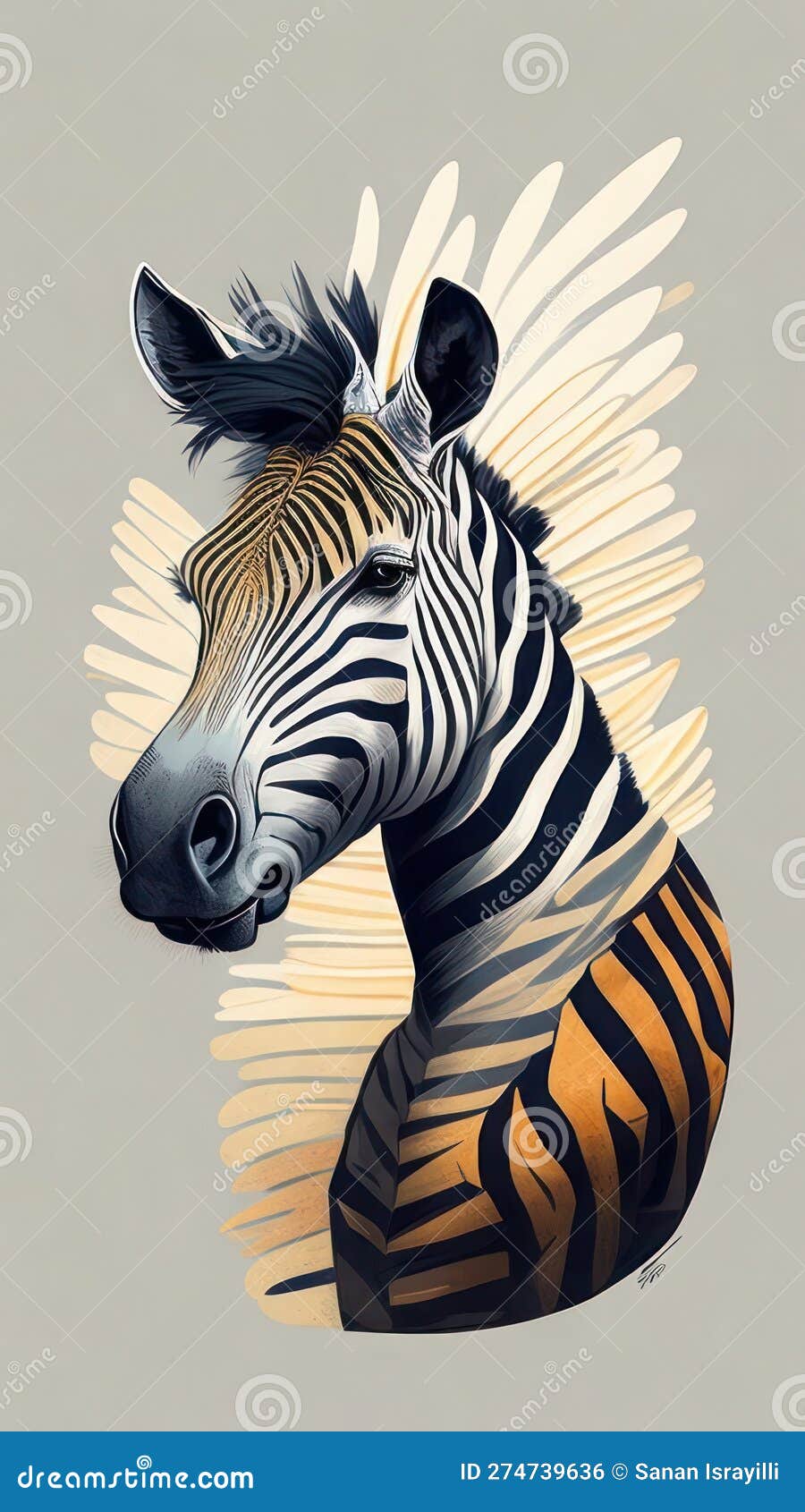 Zebra Portrait. Zebra Head. Animal Portrait Stock Illustration ...