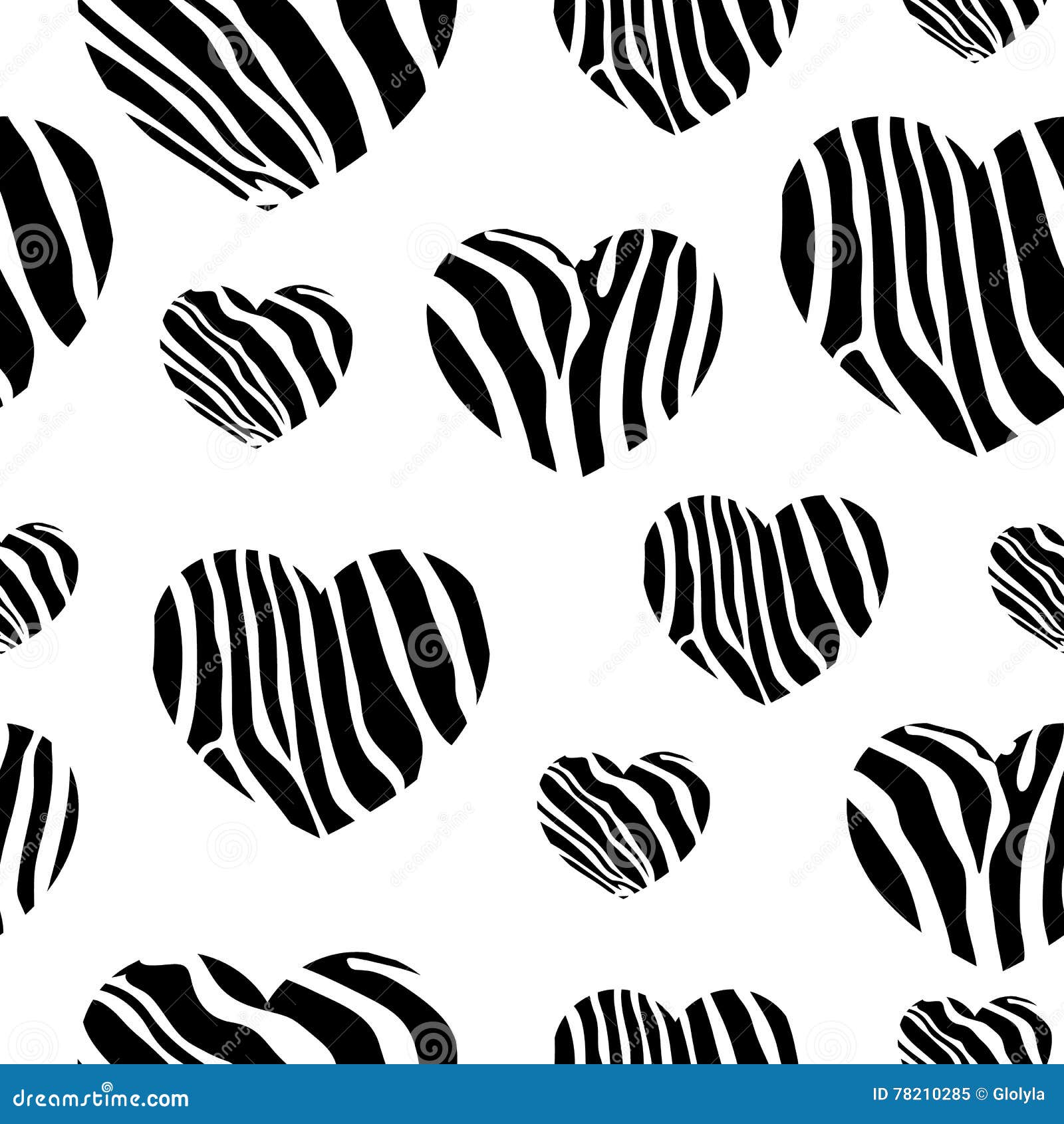 Zebra print hearts. stock vector. Illustration of paper - 78210285