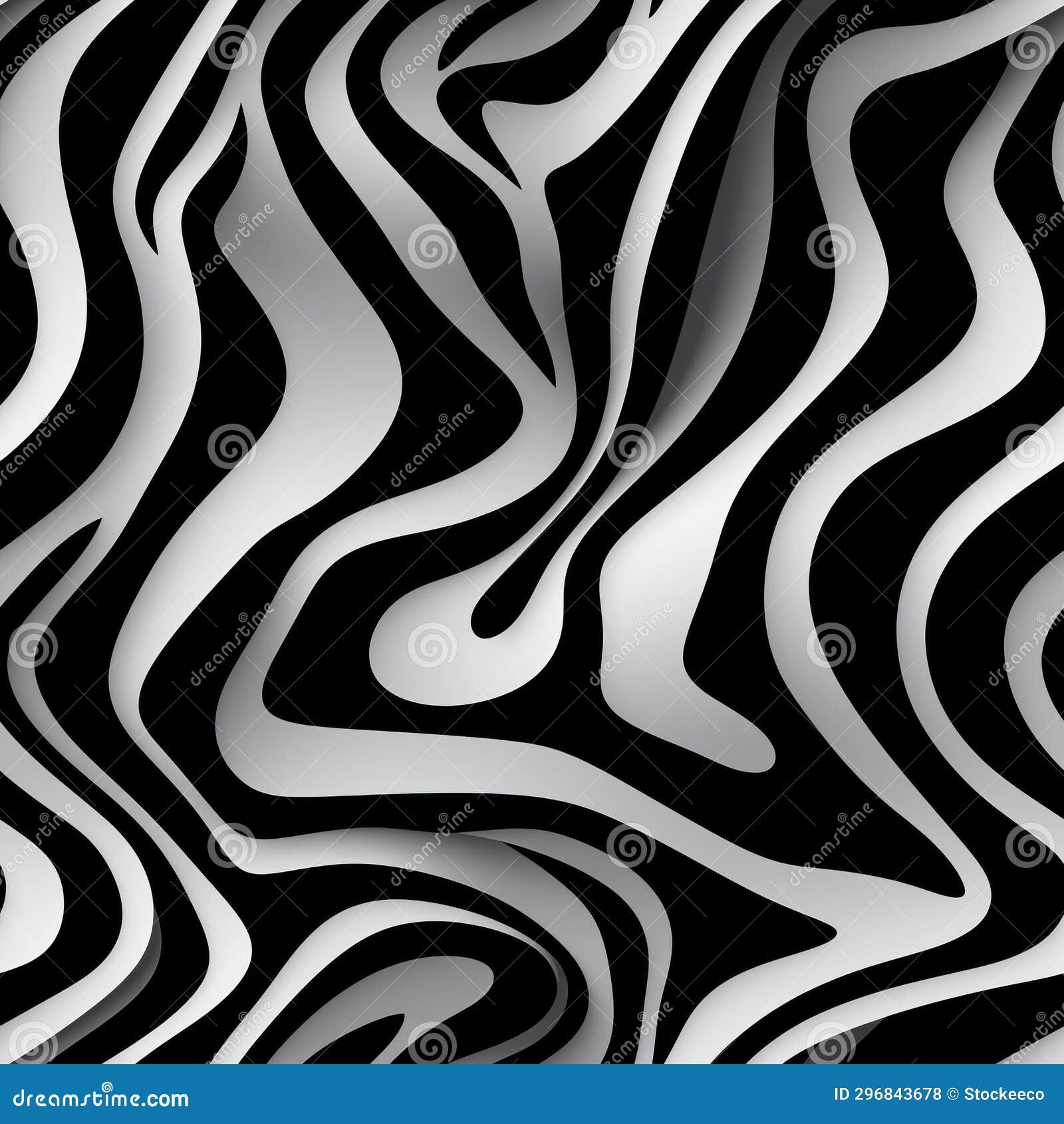 3d Seamless Zebra Print Wallpaper with Fluid Blending Forms Stock ...