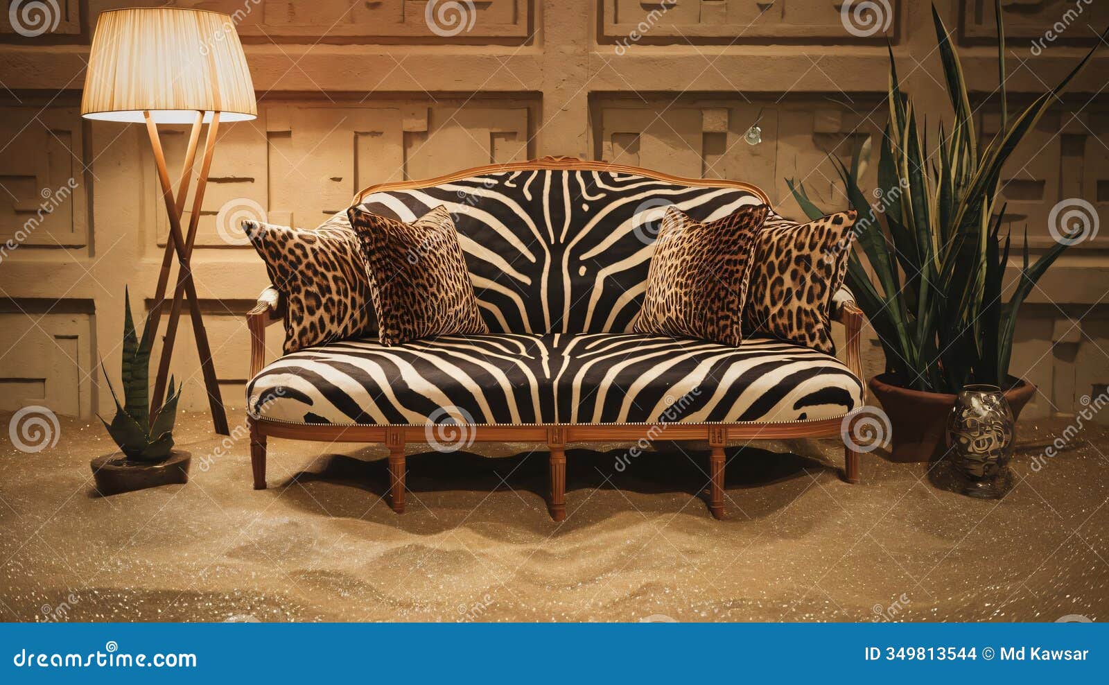 Zebra Print Sofa in Luxurious Interior Design with High Quality Image ...