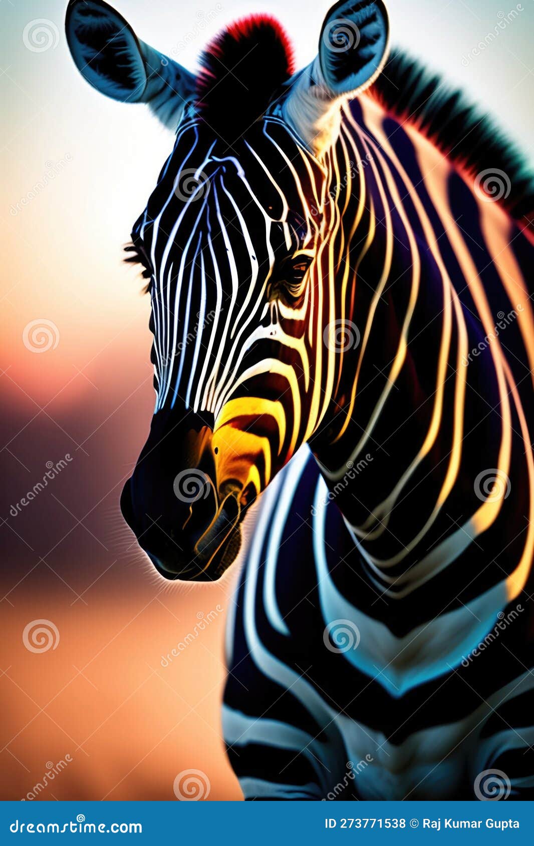 Zebra is on Red Flame. Ai Generated. Stock Illustration - Illustration ...