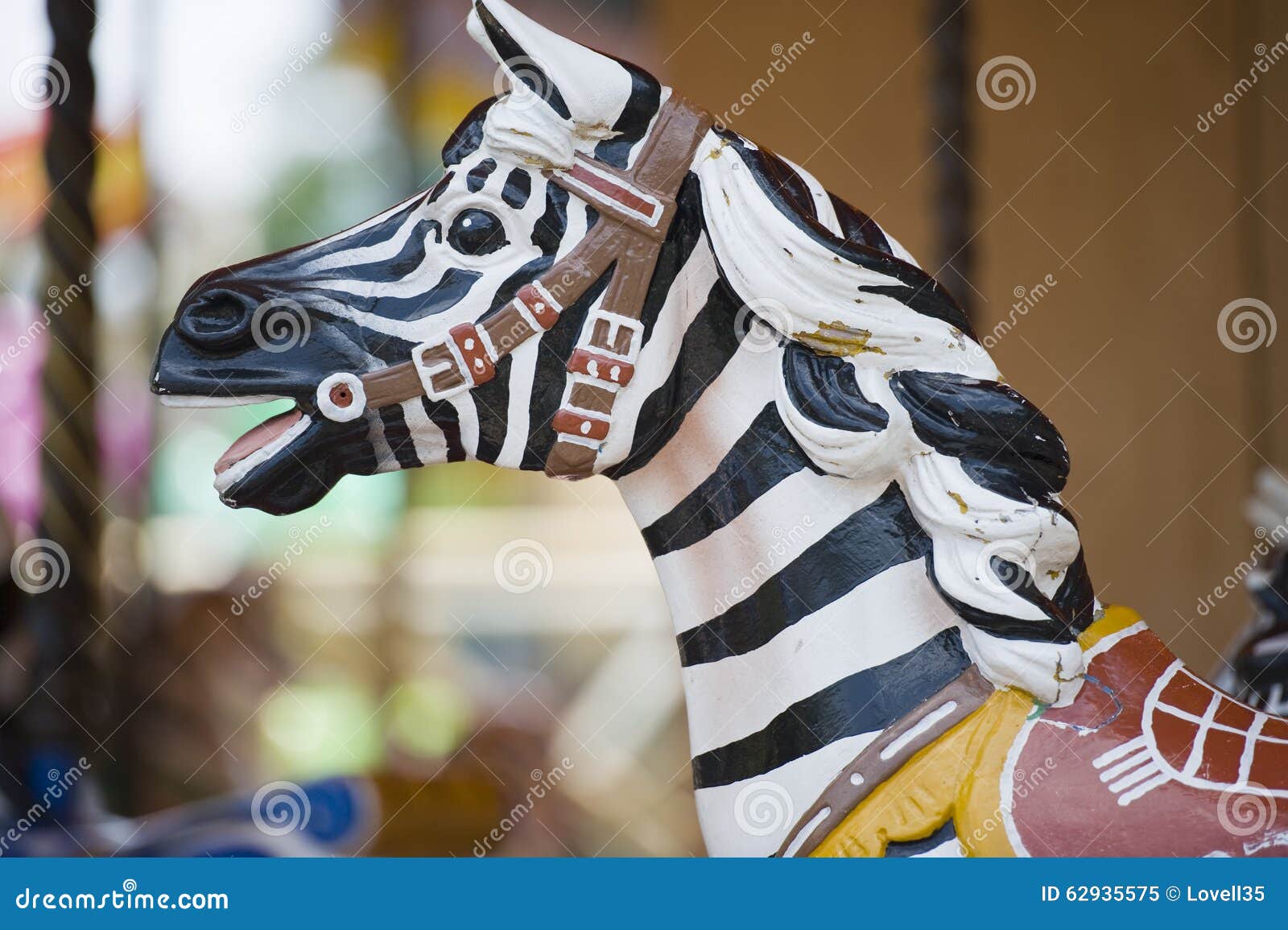 Zebra ride stock image. Image of ride, carnival, white - 62935575