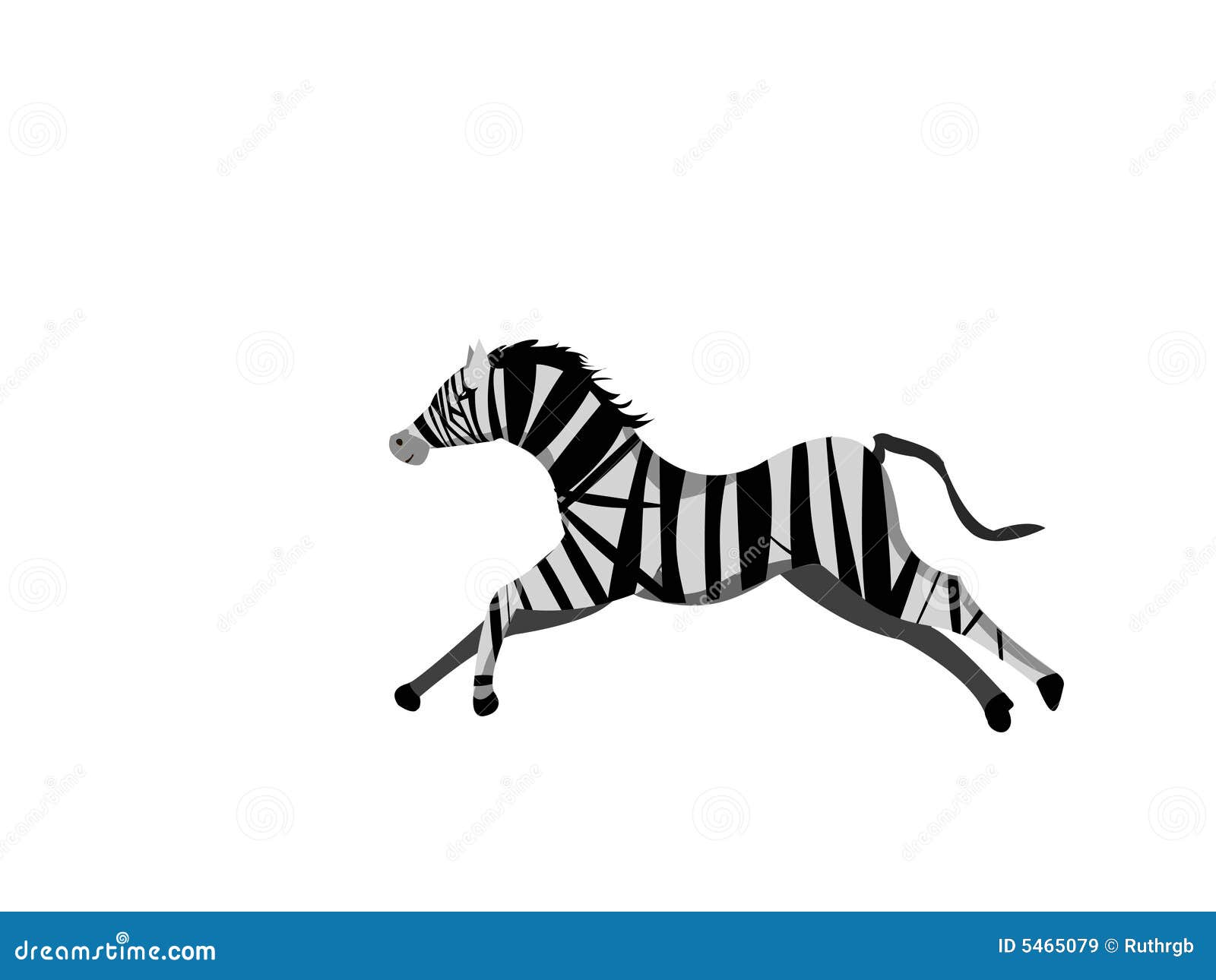 Zebra running stock illustration. Illustration of animal - 5465079