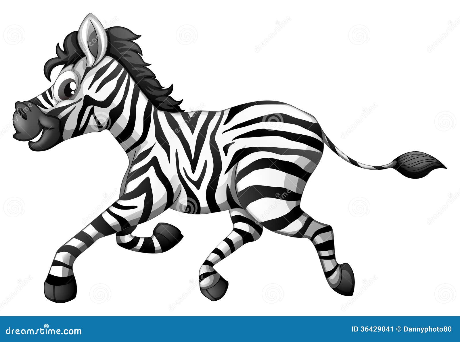 Zebra Cartoon Running